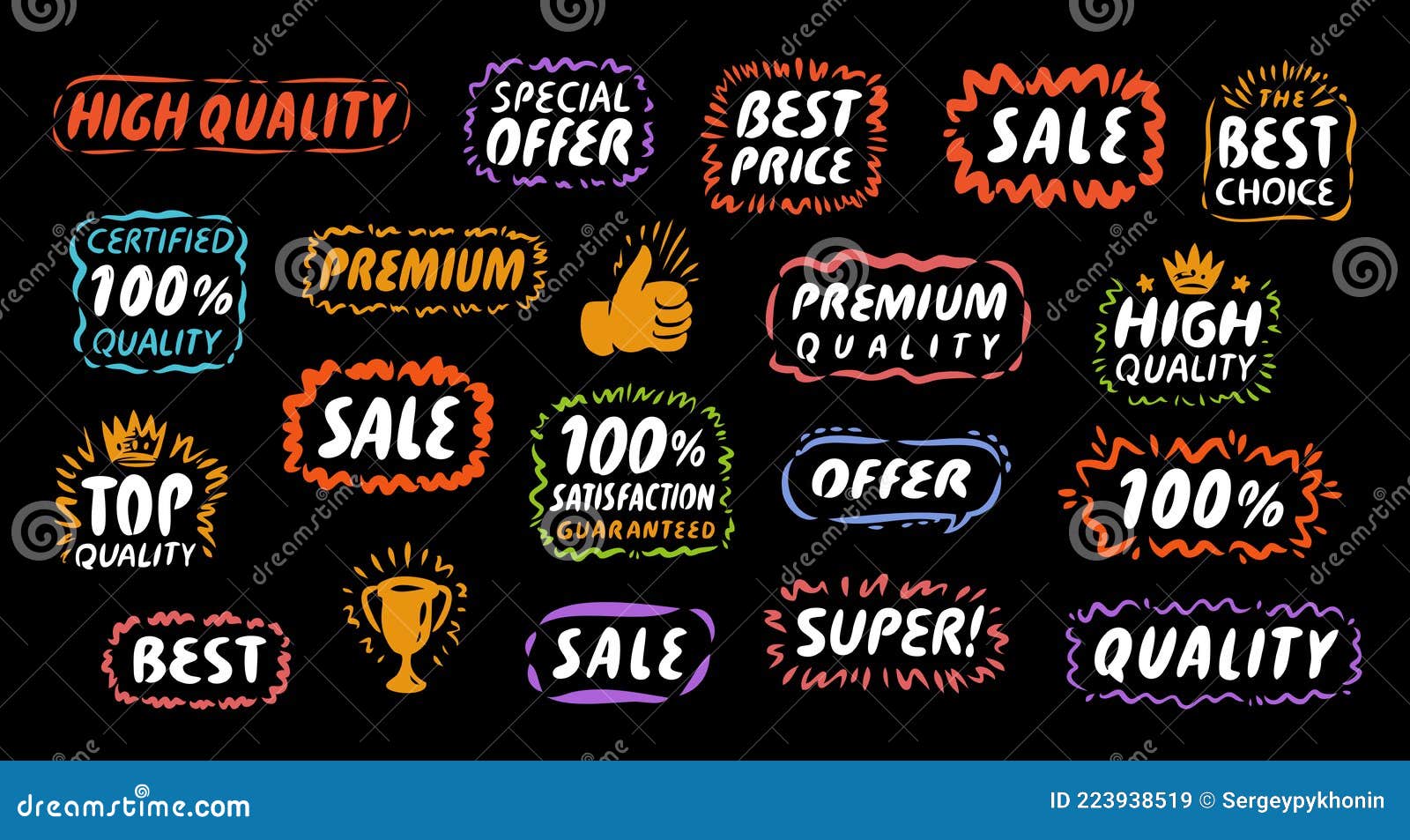 Set of Labels and Stickers for Web Applications and Businesses. Vector ...