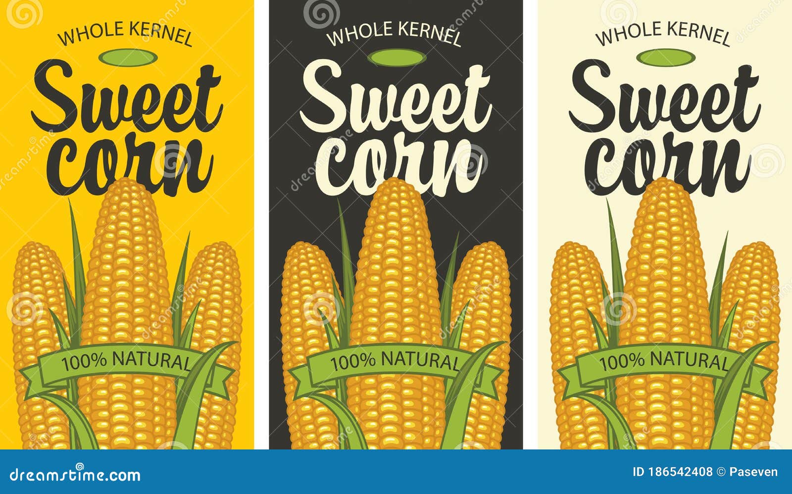 Set of Labels for Sweet Corn in Retro Style Stock Vector - Illustration ...