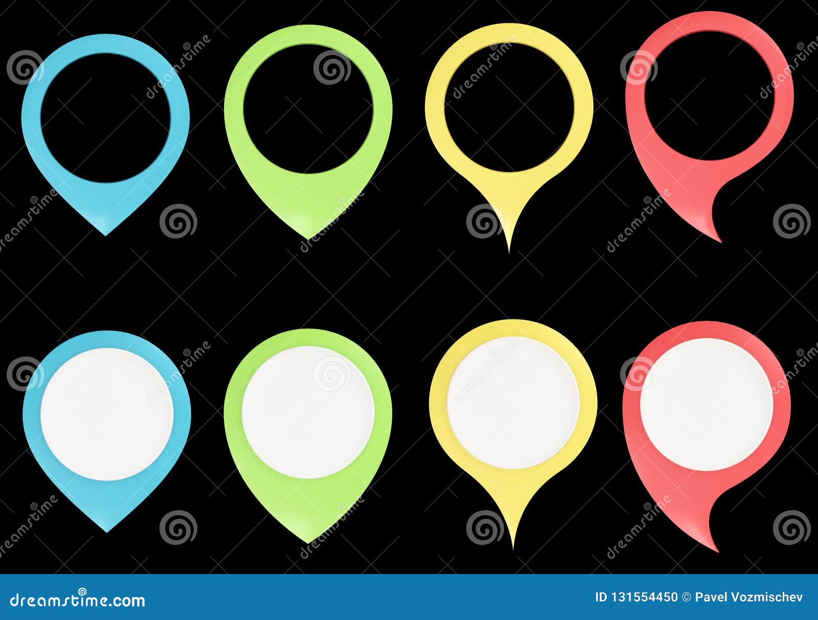 A Set of Labels and Symbols for the Map. Stock Illustration ...