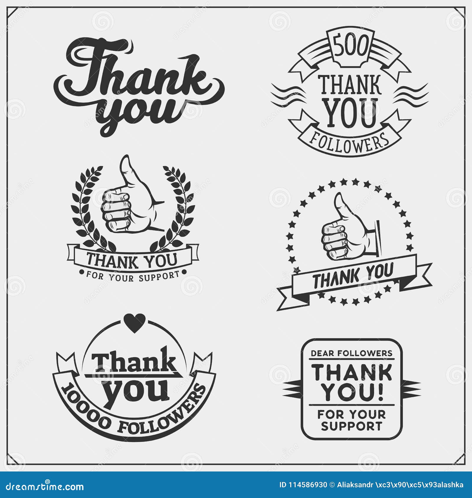 Set of Labels with Thank You. Stock Vector - Illustration of labels ...
