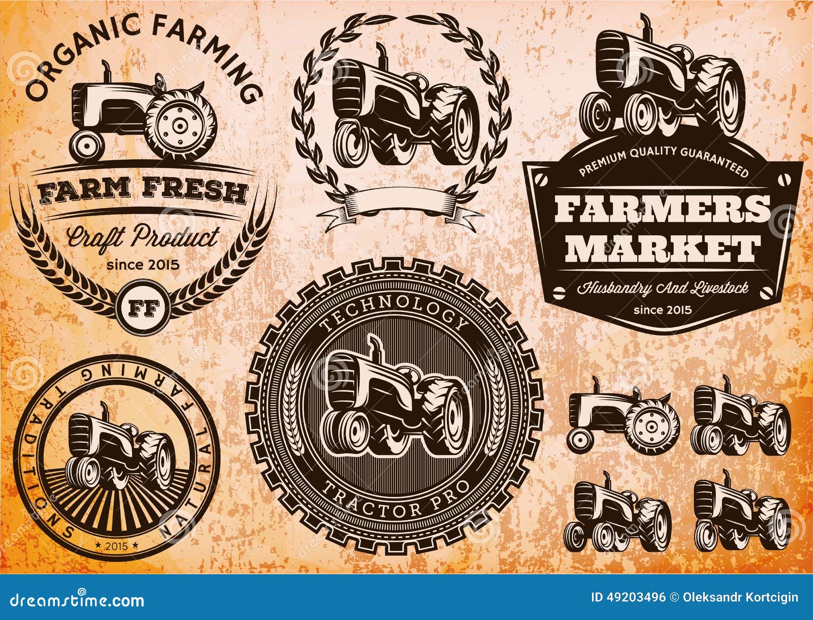 Tractor Logo Template, Farm Logo Vector | CartoonDealer.com #108995499