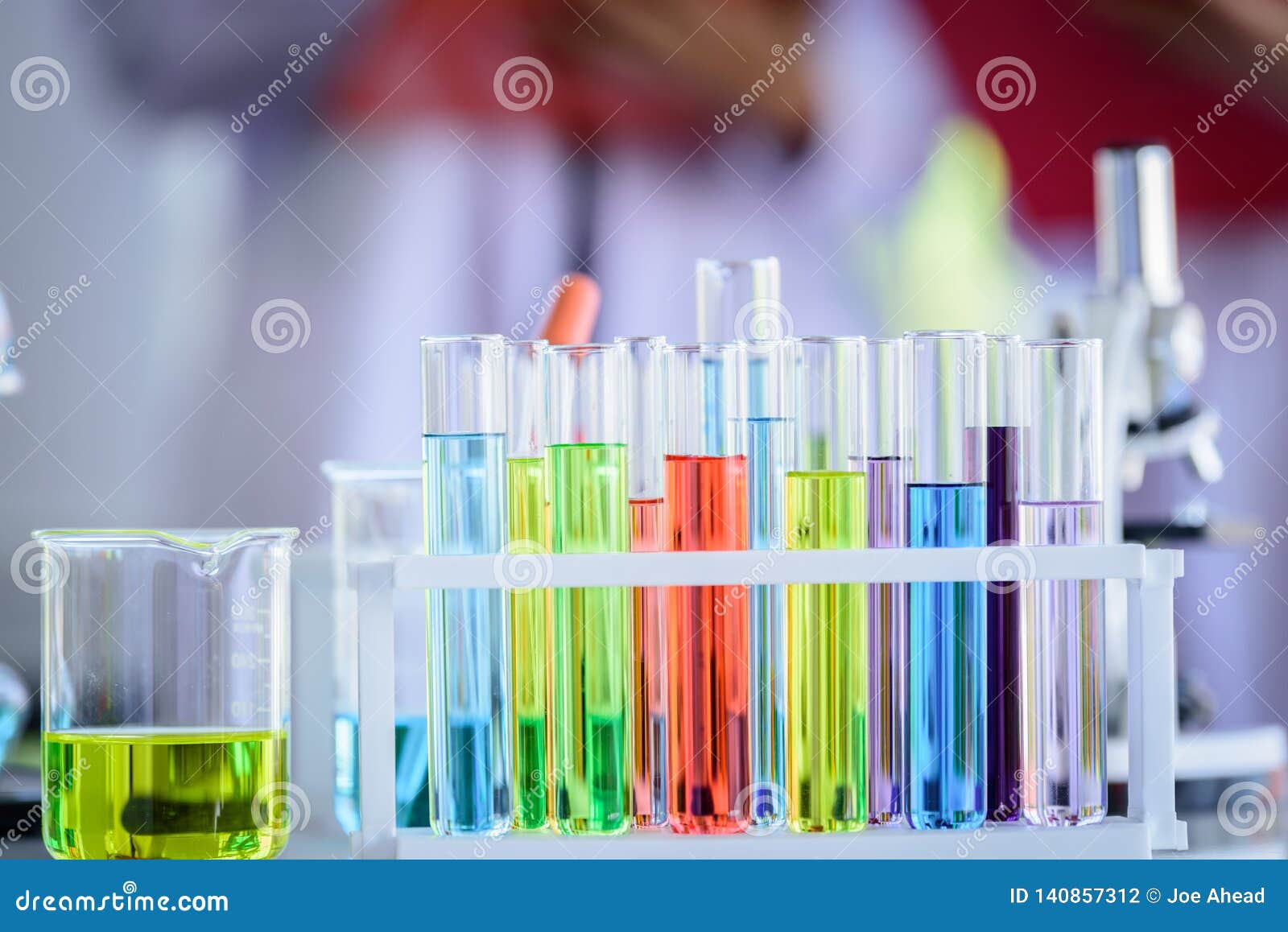 Set of Laboratory Glassware with Colorful in Test Lab Room Stock Photo ...