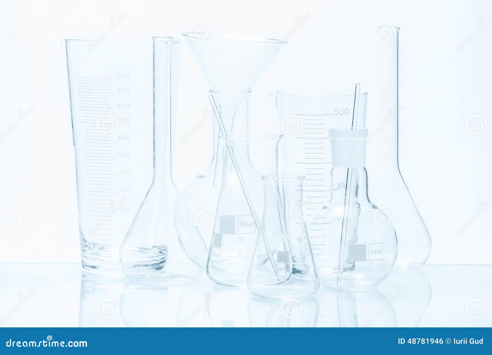 Set of Laboratory Glassware of Different Capacity and Shapes Stock ...
