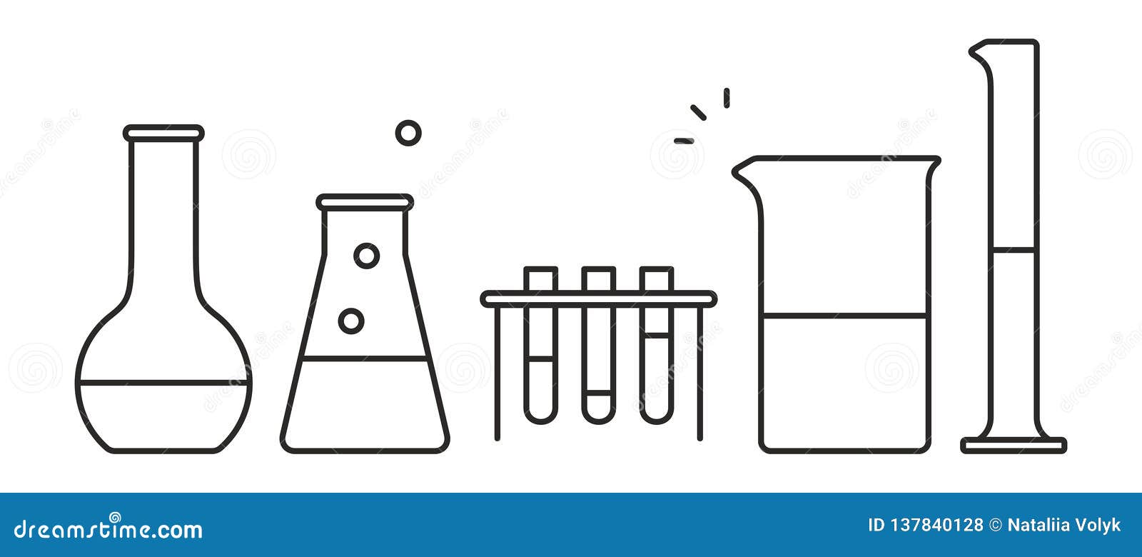 Set Of Laboratory Glassware Vector Illustration Stock Vector Illustration Of Flask