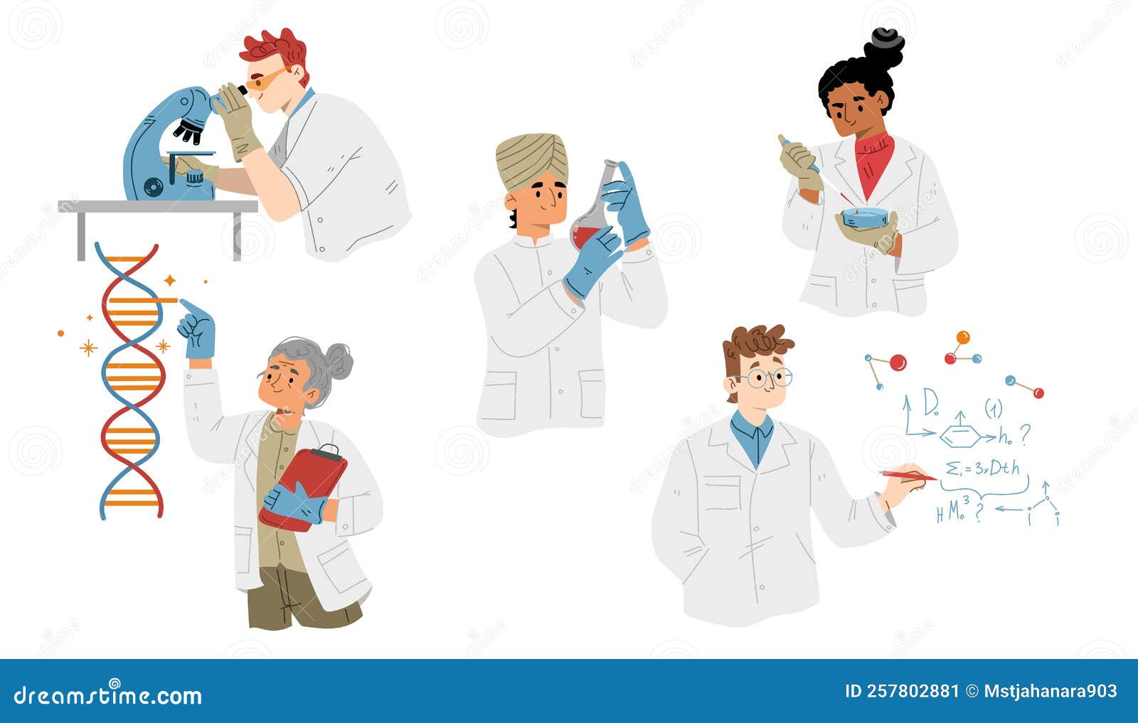 Set of Laboratory Scientists, Flat Characters Stock Vector ...