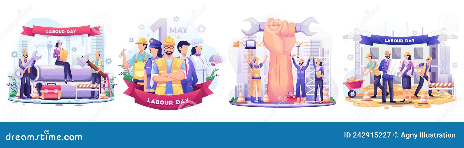 Set Of Labour Day. A Group Of People Of Different Professions ...