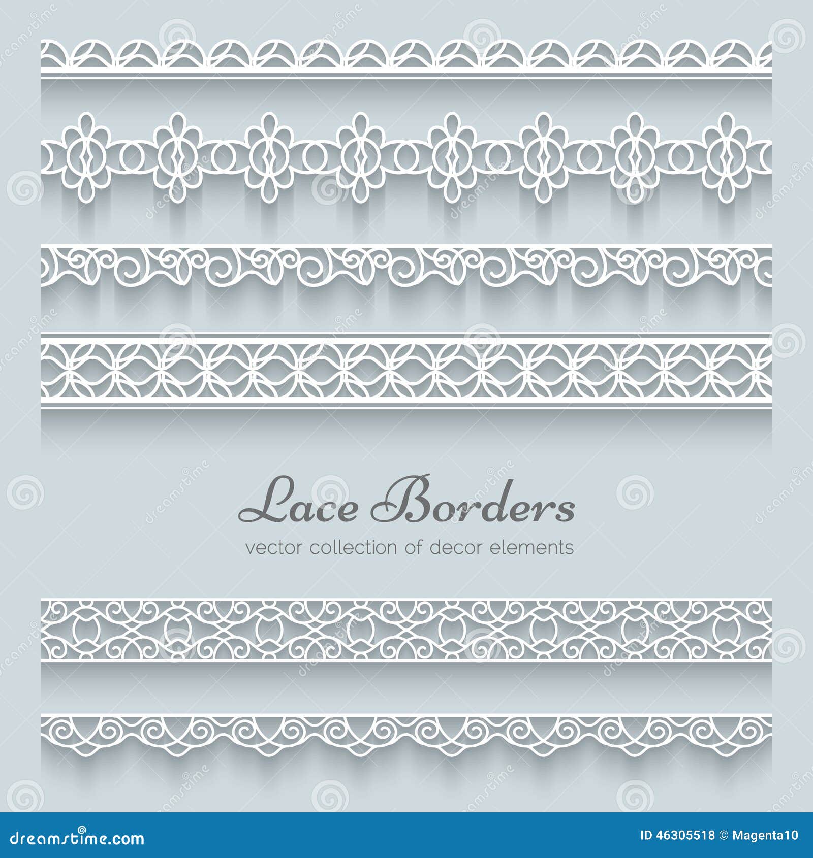 Lace Borders. Seamless Vintage Cotton Lace Eyelets, Horizontal Stripe ...