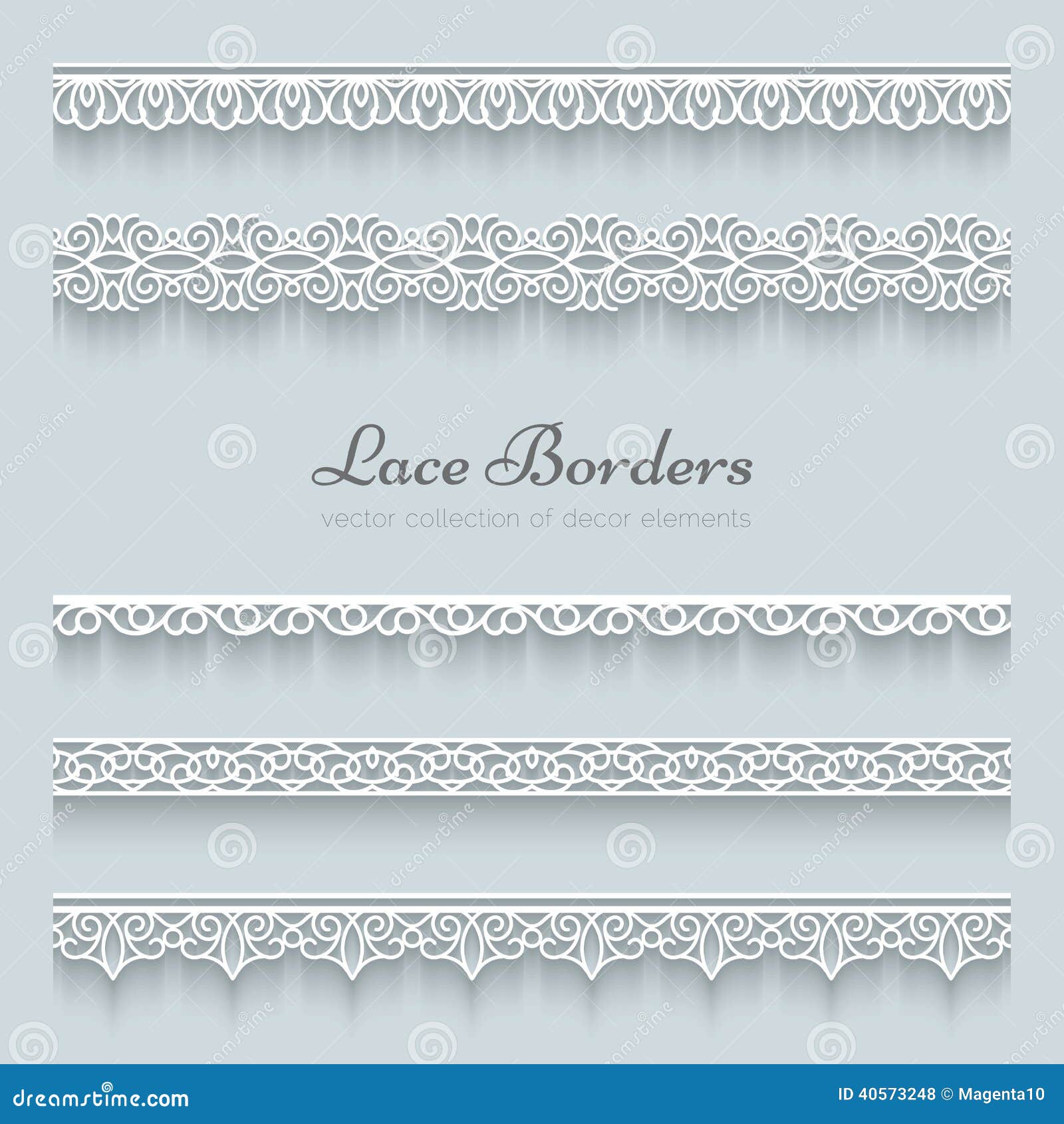 Set of lace borders stock vector. Illustration of embroidery - 40573248