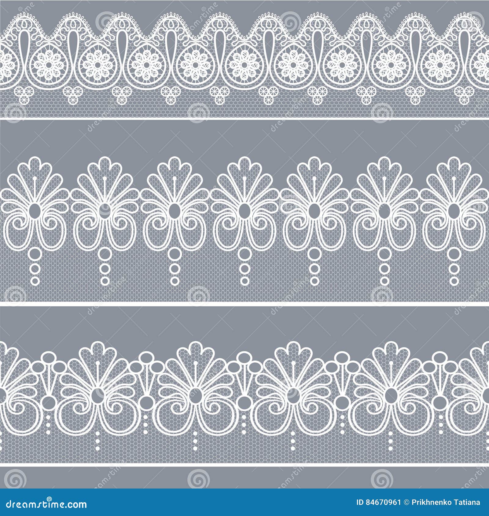 Set of lace borders stock vector. Illustration of graphic - 84670961