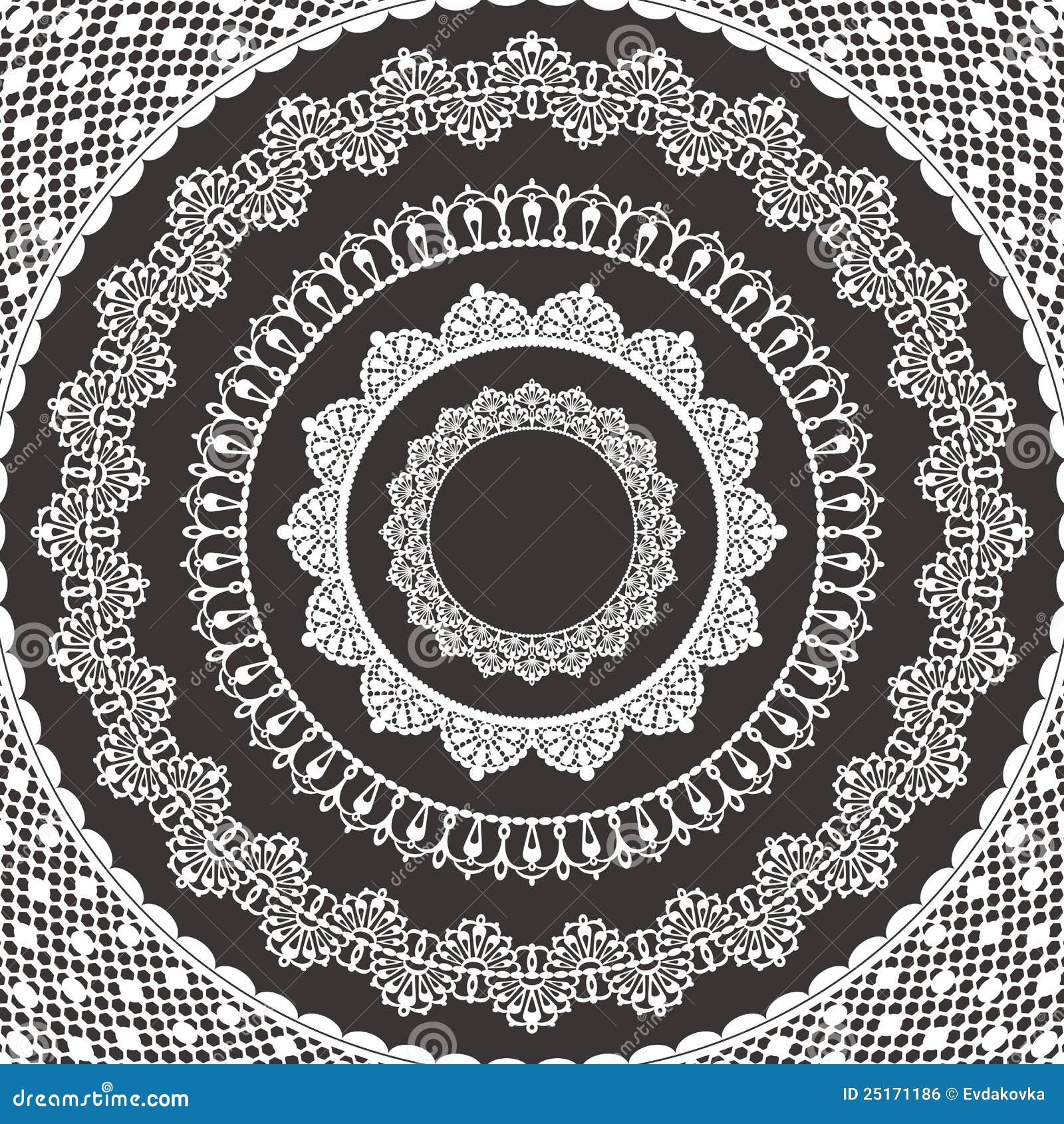 Set of lace frames stock vector. Illustration of black - 25171186