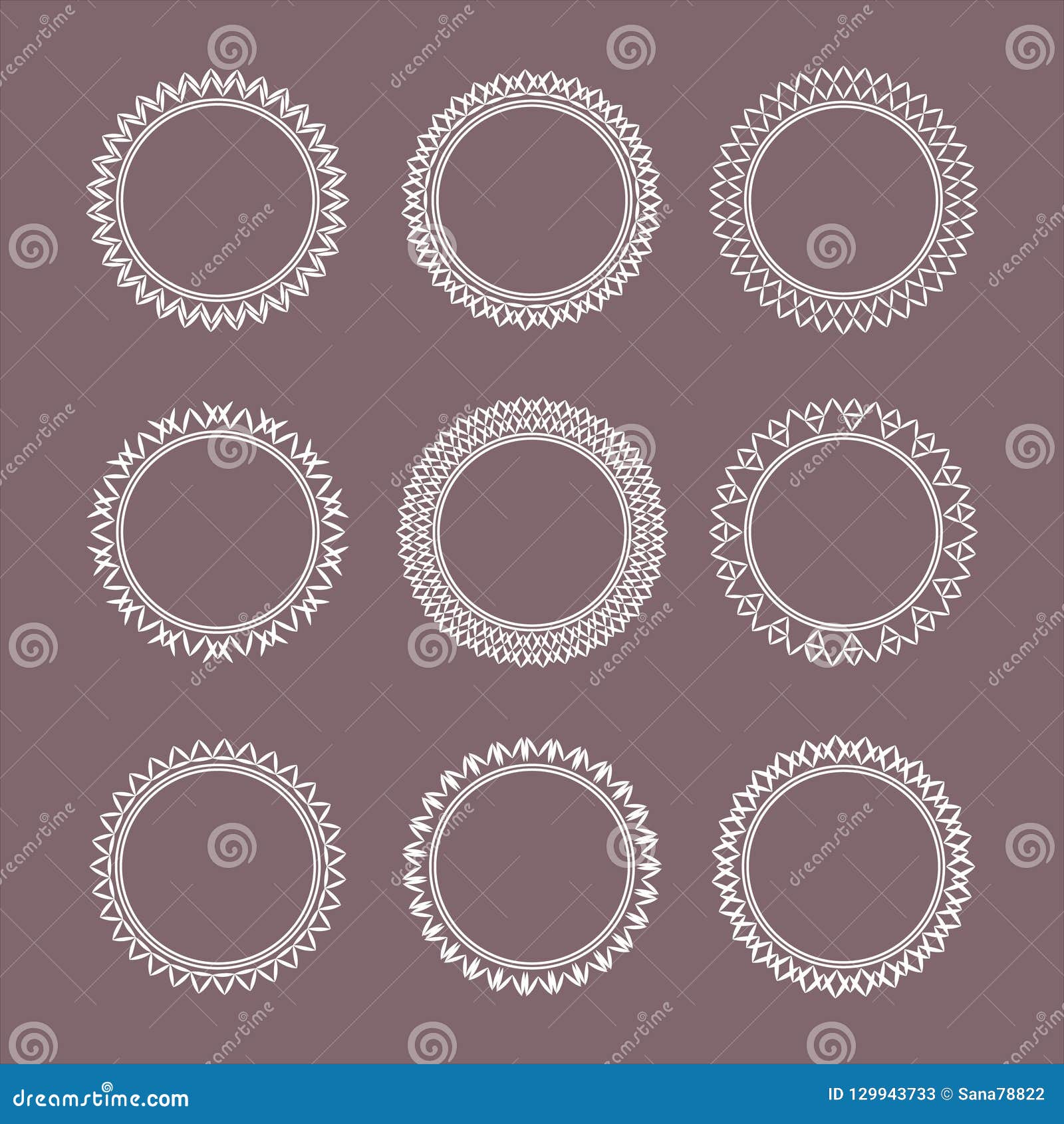 Set of Lace Frames. Vintage, Geometric, Different Shapes. Stock Vector ...
