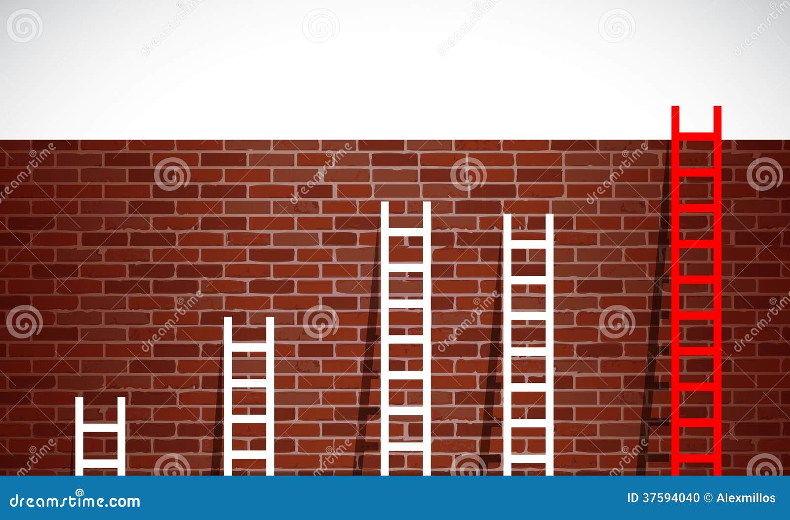 Set of Ladders and Brick Wall. Illustration Design Stock Illustration ...