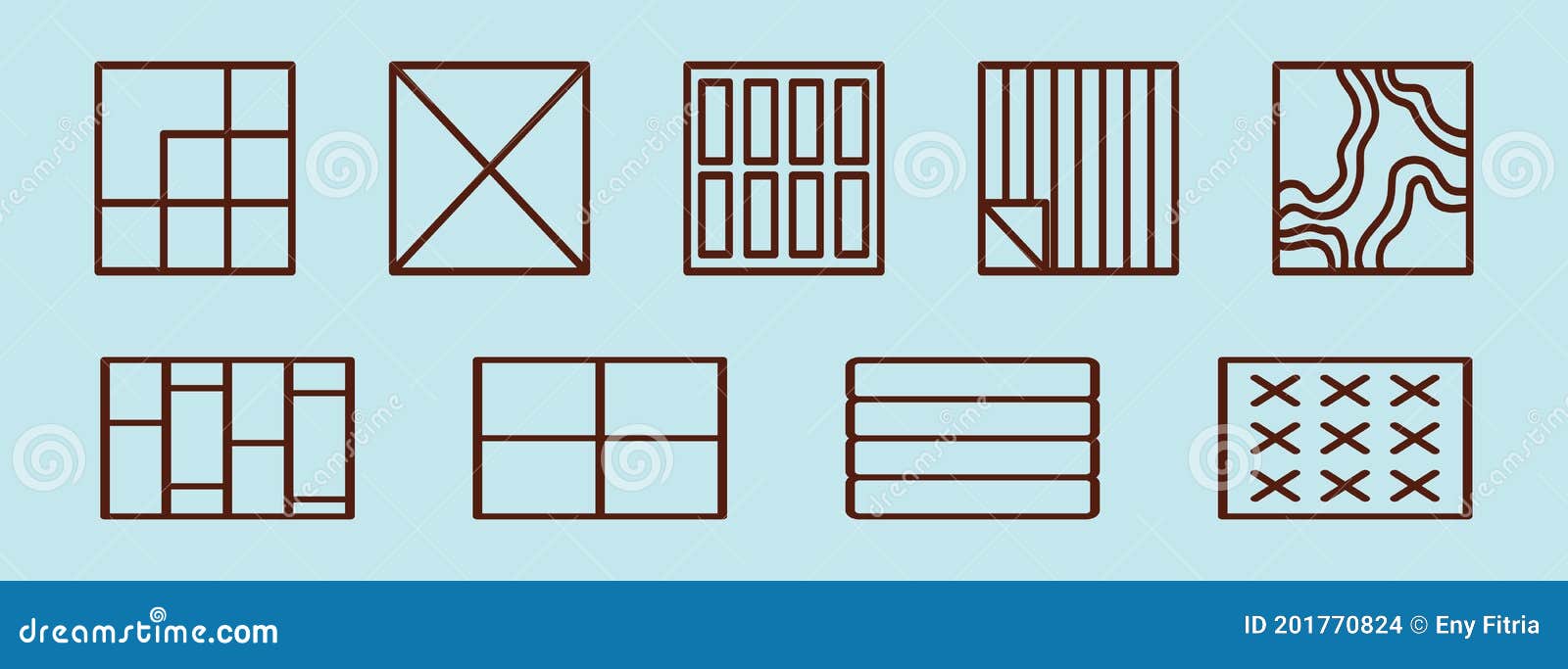 Set of Laminate. Cartoon Icon Design Template with Various Models ...