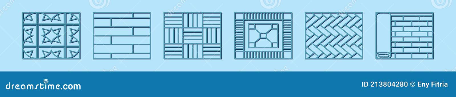 Set of Laminate Cartoon Icon Design Template with Various Models ...