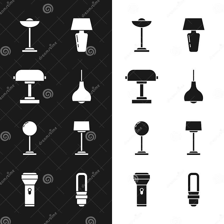 Set Lamp Hanging, Table Lamp, Floor, LED Light Bulb and Flashlight Icon ... Set Lamp Hanging, Table Lamp, Floor, LED Light Bulb and Flashlight Icon ...