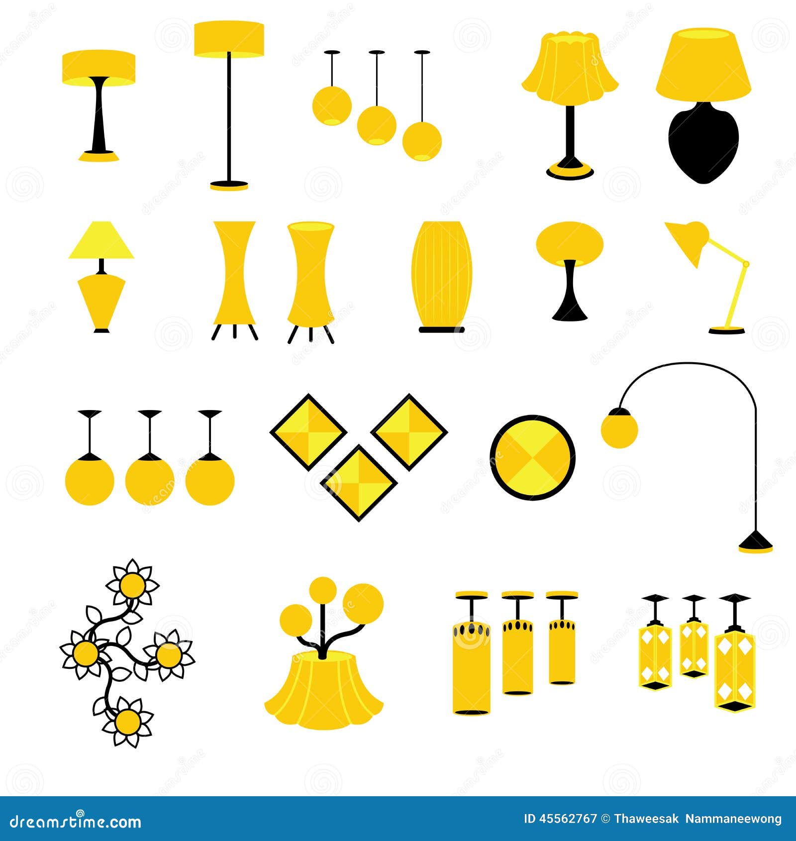 Lighting Equipment Isolated Cartoon Vector Illustrations ...