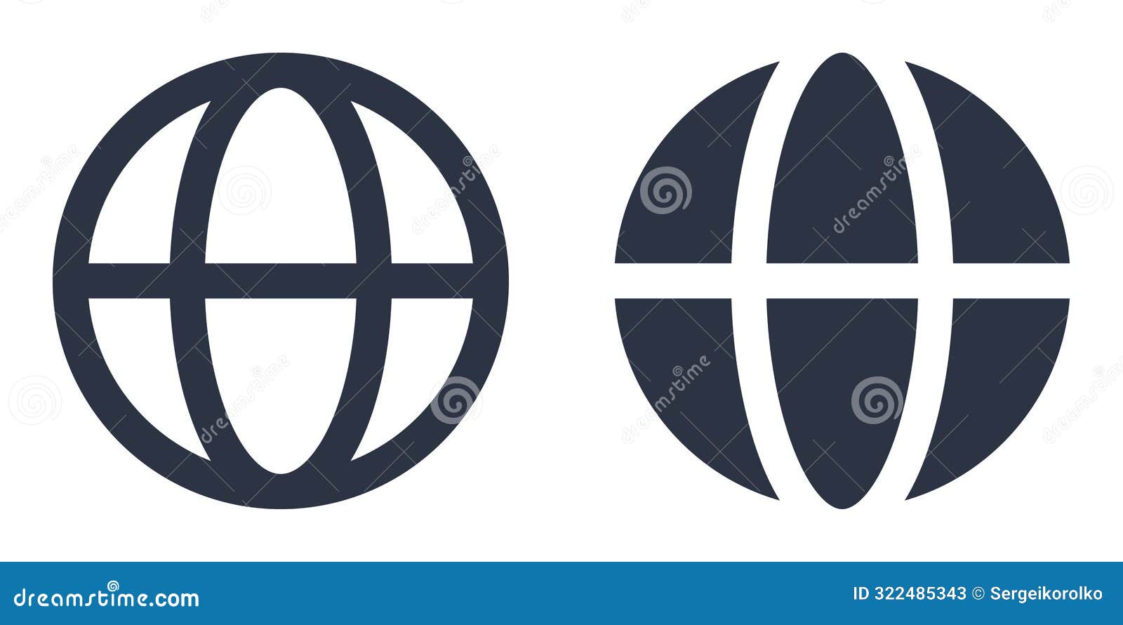 Set of Language Selection Icons Depicting a Globe Stock Illustration ...