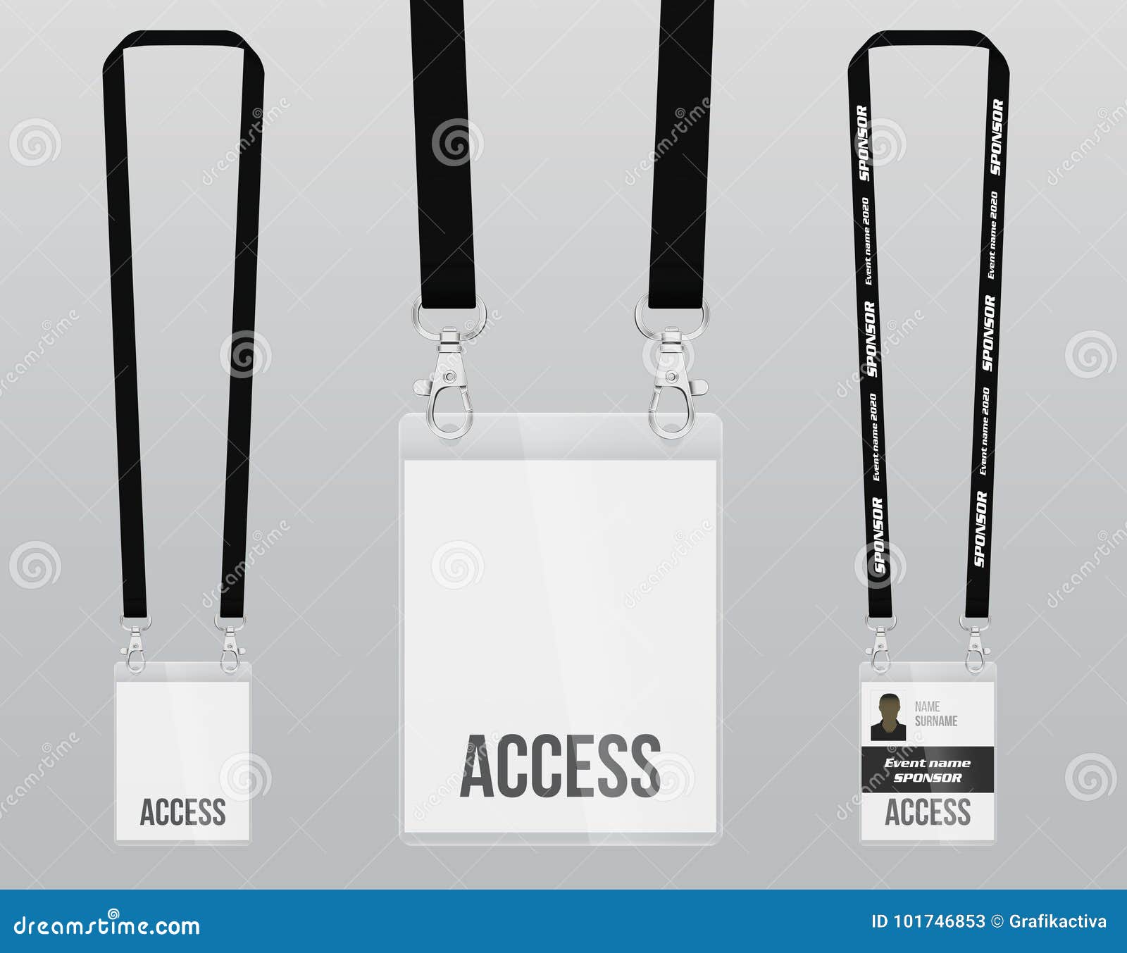 Set of Lanyard and Badge. Double Closing Piece of Metal Stock Vector ... Set of Lanyard and Badge. Double Closing Piece of Metal Stock Vector ...