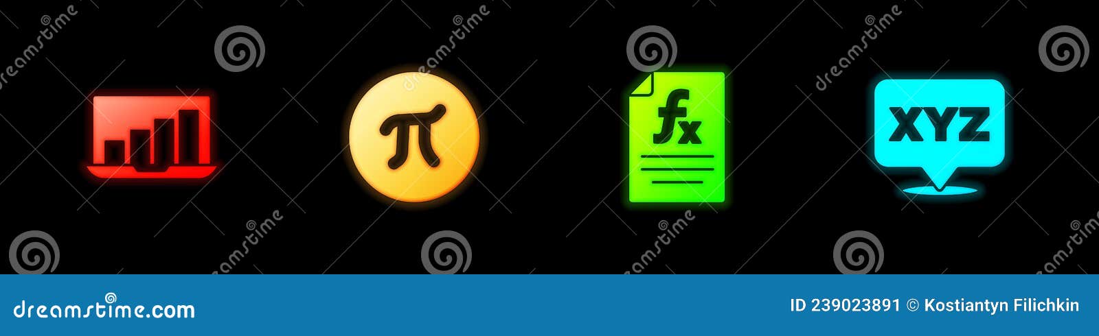 Set Laptop with Graph Chart, Pi Symbol, Function Mathematical and XYZ ... Set Laptop with Graph Chart, Pi Symbol, Function Mathematical and XYZ ...