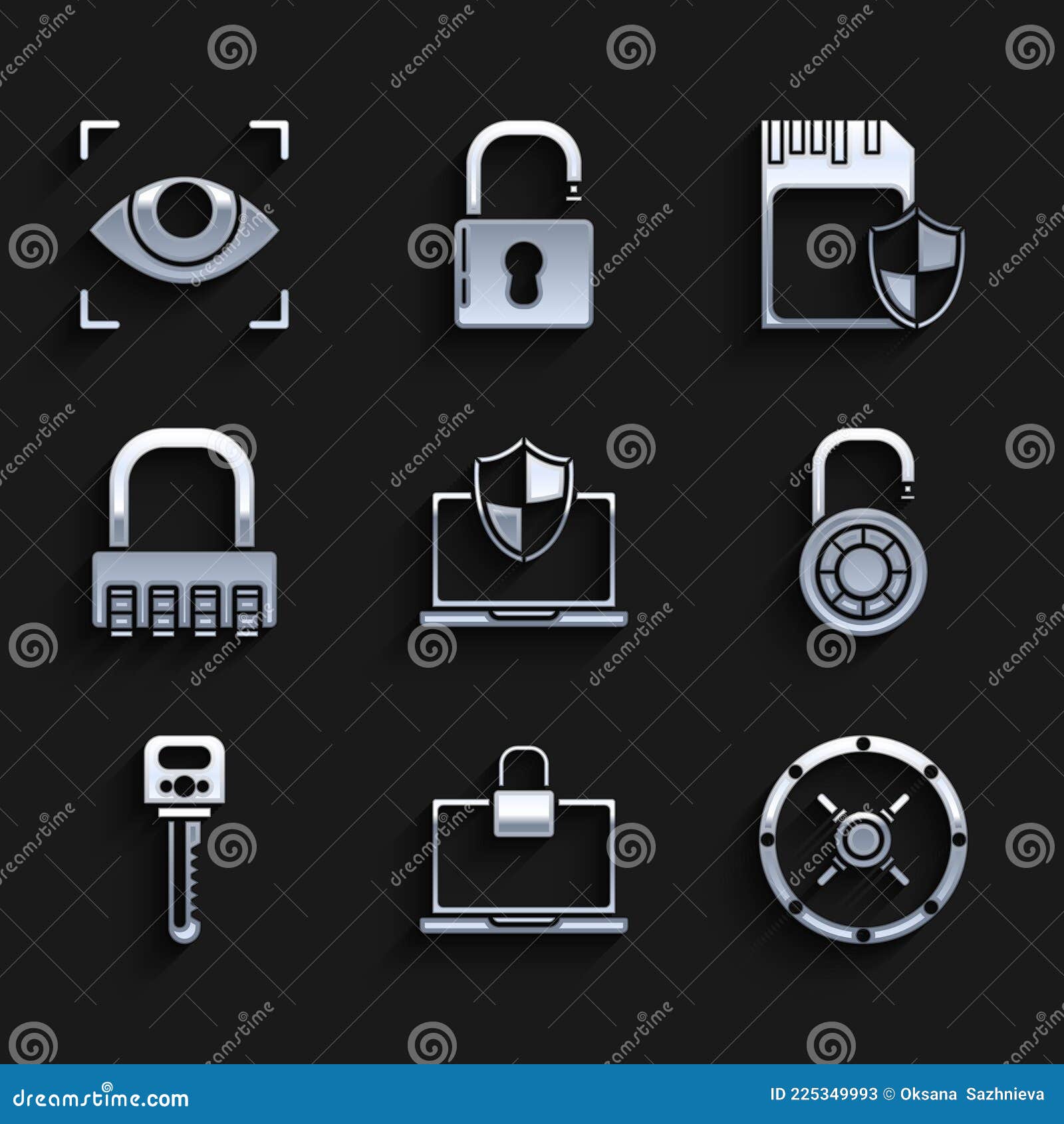 Set Laptop Protected with Shield, and Lock, Safe, Combination Wheel ...