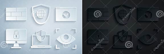 Set Laptop Protected with Shield, Secure Your Site HTTPS, SSL, Lock on ...