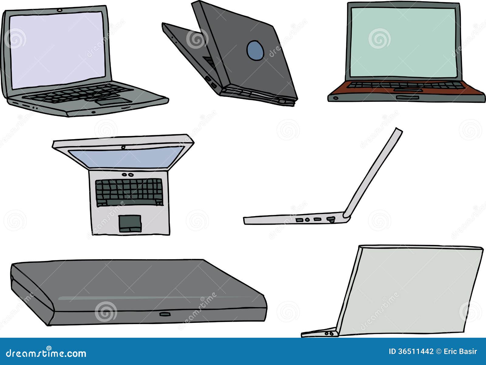 Set of Laptops stock vector. Illustration of profile - 36511442