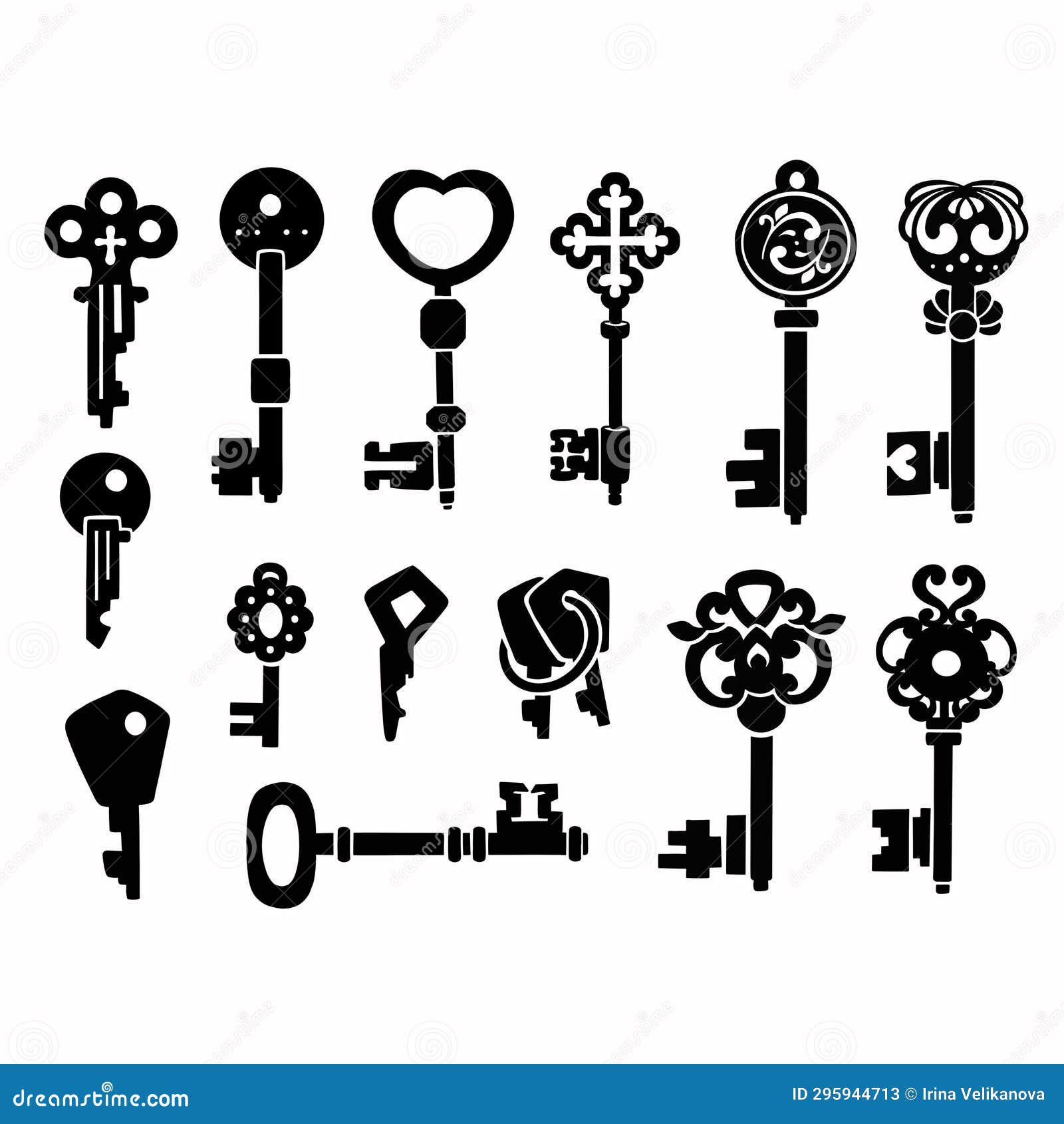 Set of Large Keys, Vector Illustration Eps10 Stock Illustration ...