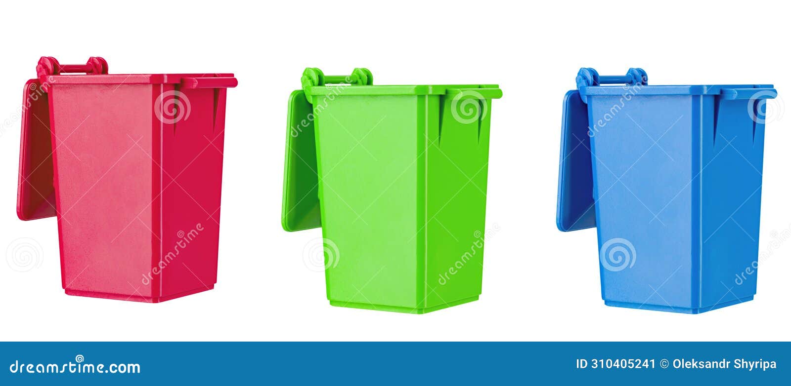 Set Large Plastic Bin Isolated on White Background. Garbage Containers ...