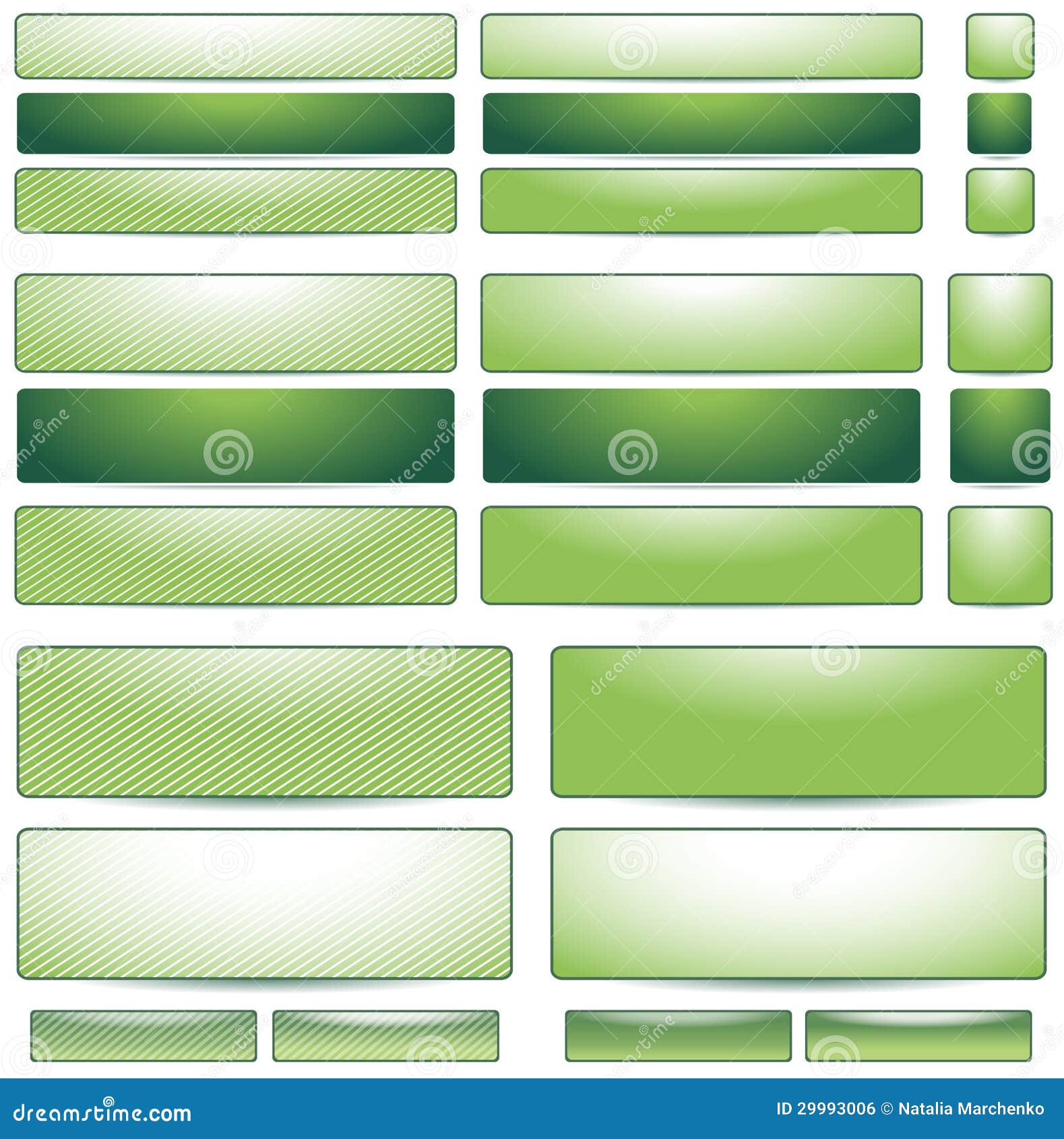 Set of Green Buttons for Website Stock Vector - Illustration of page ...