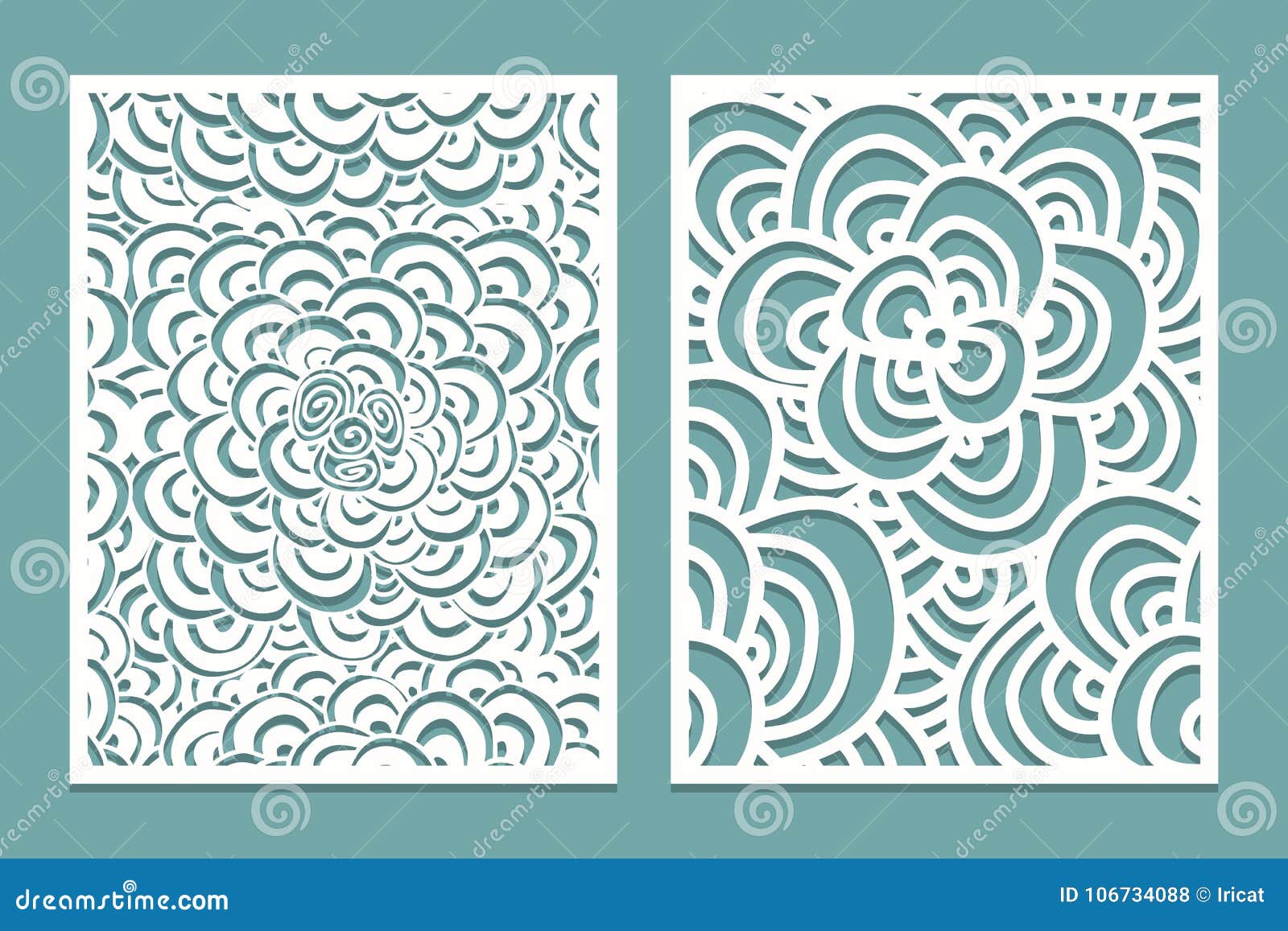 Set of Laser Cut Pattern Panel Templates. Wood or Paper Screen Lazer ...
