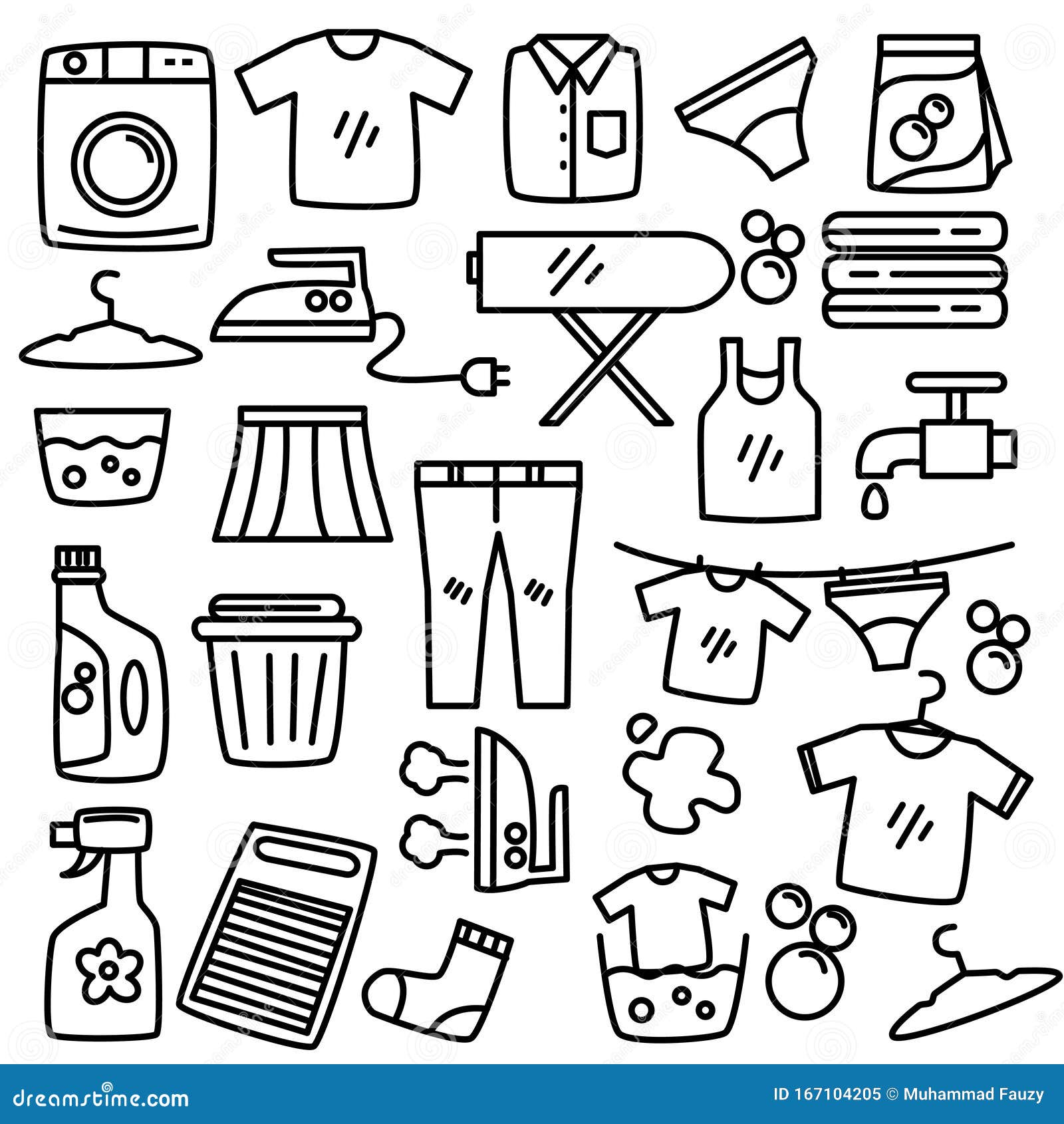 Set of Laundry Doodle Vector Illustration with Hand Drawn Style Stock ... Set of Laundry Doodle Vector Illustration with Hand Drawn Style Stock ...
