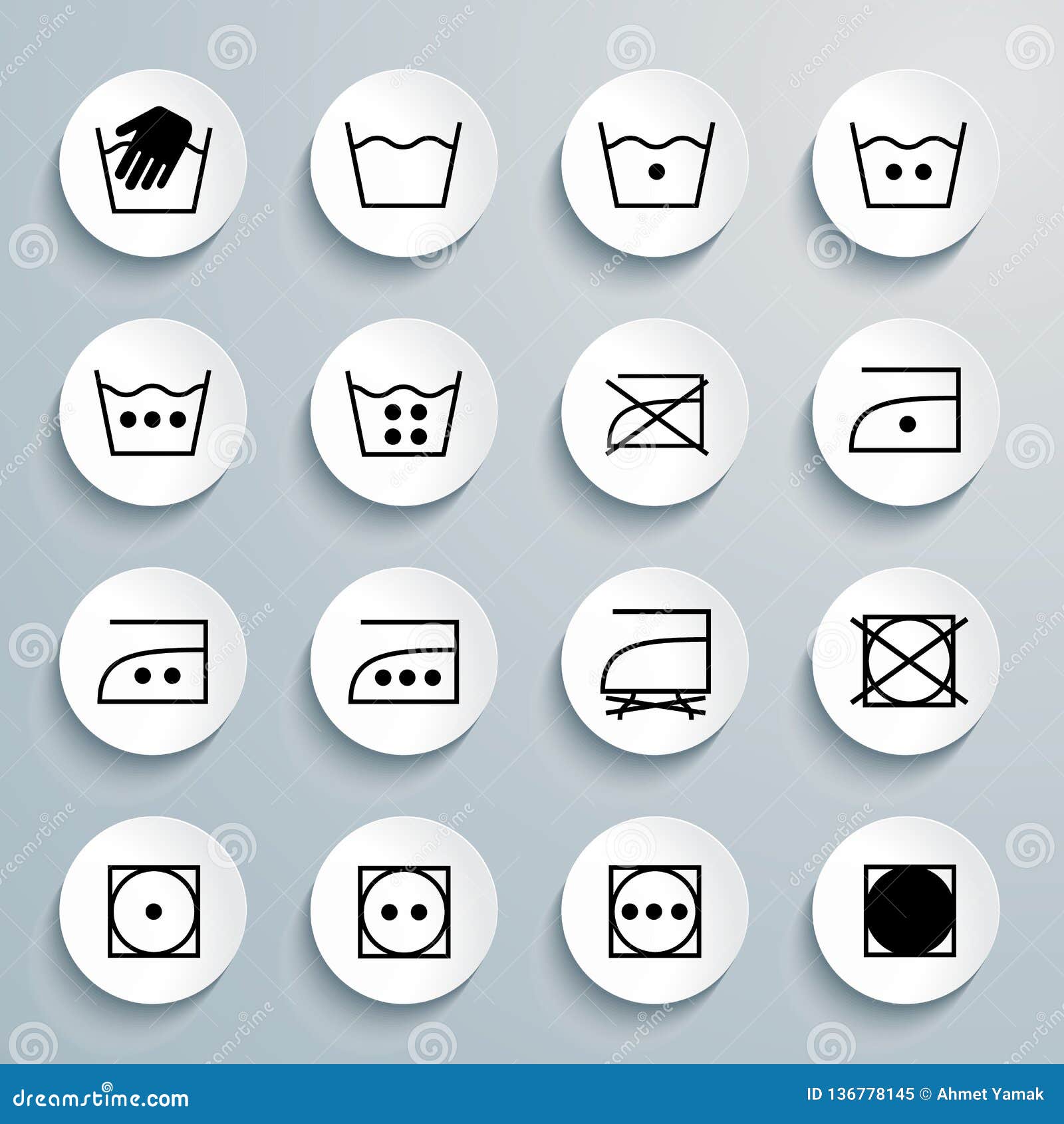 Set of Laundry Vector Icons Stock Vector - Illustration of care, icons ...