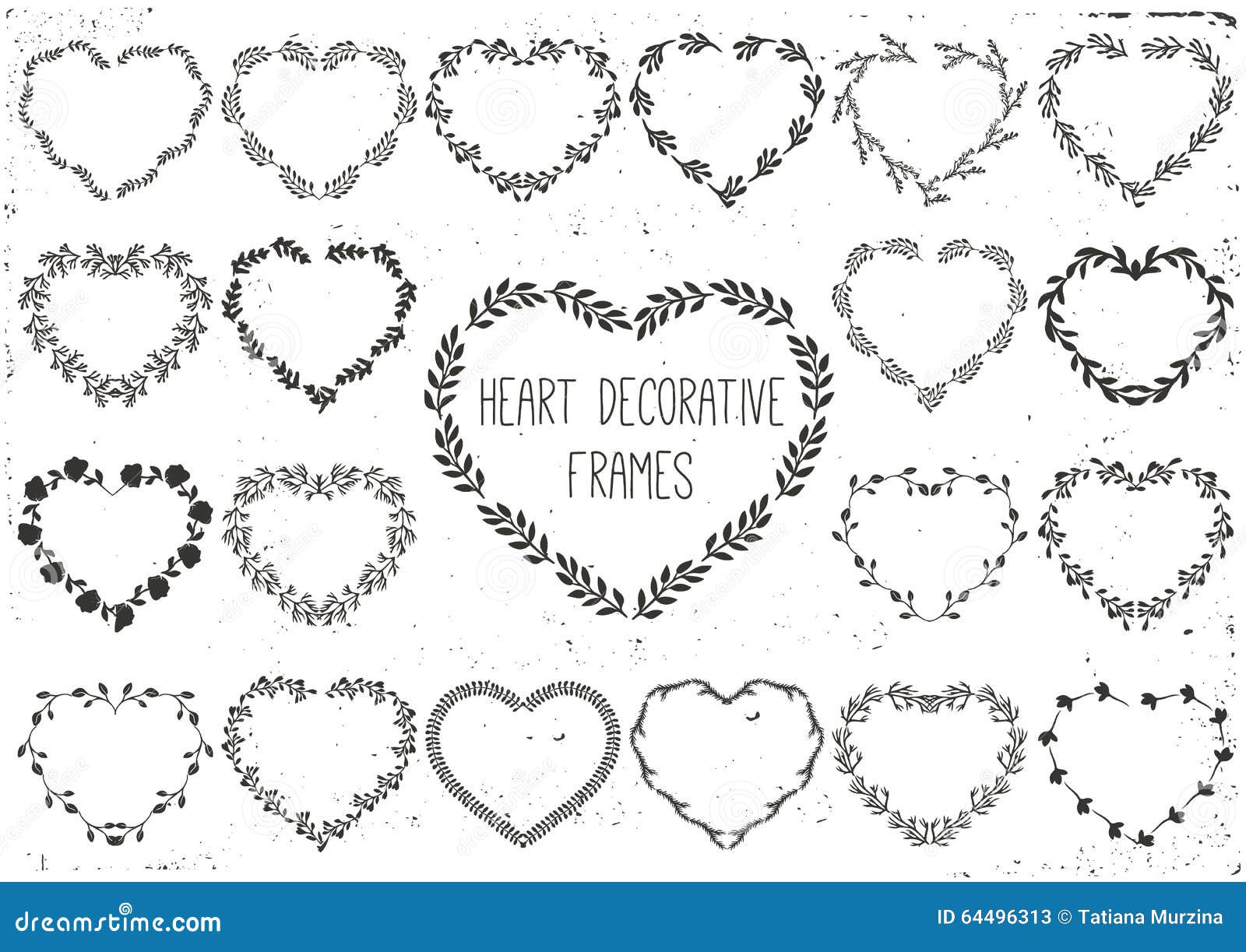 Set of Laurels and Wreath in Shape Heart. Stock Illustration ...