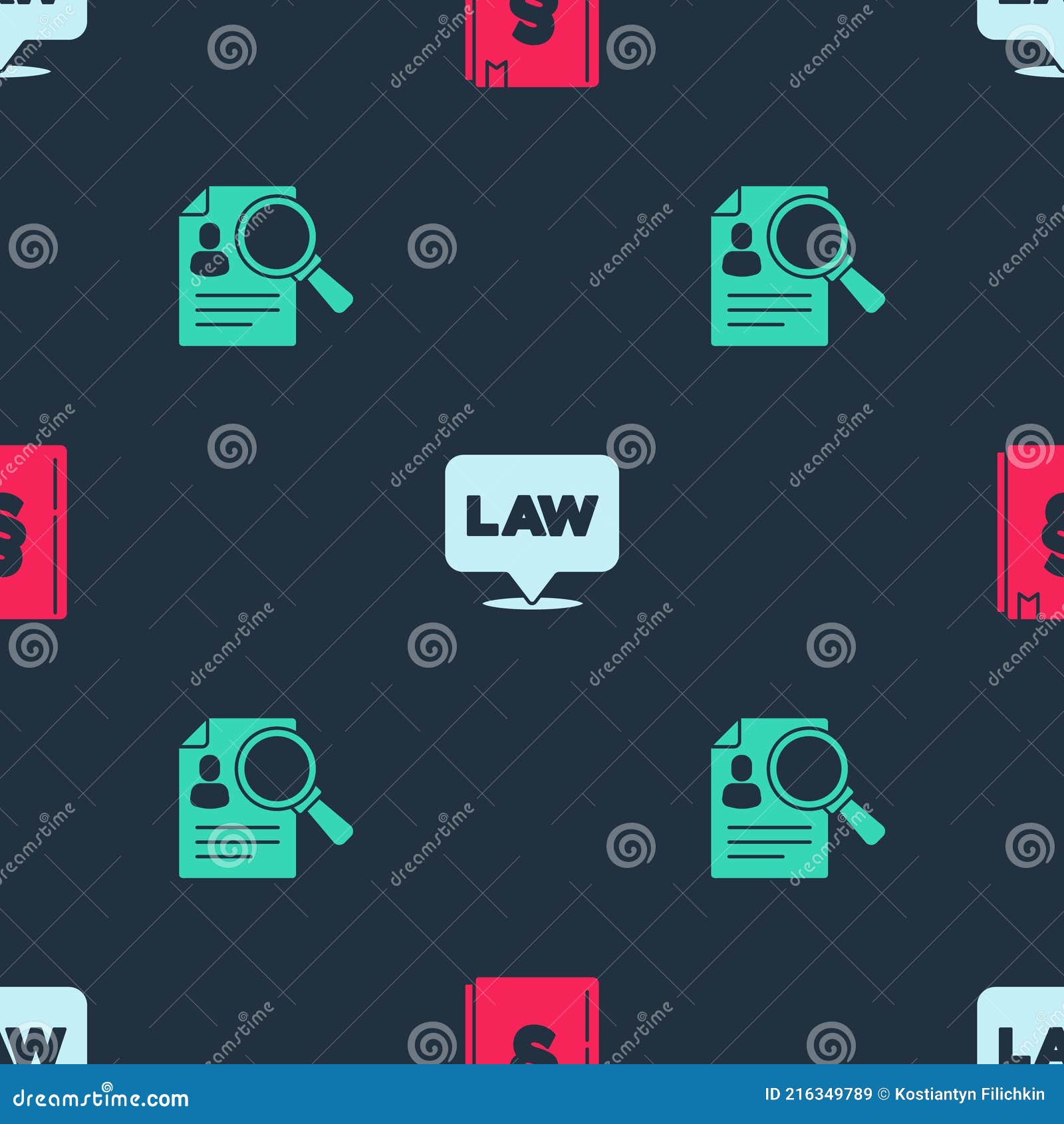 Set Law Book, Location Law and Paper Analysis Magnifying on Seamless ...