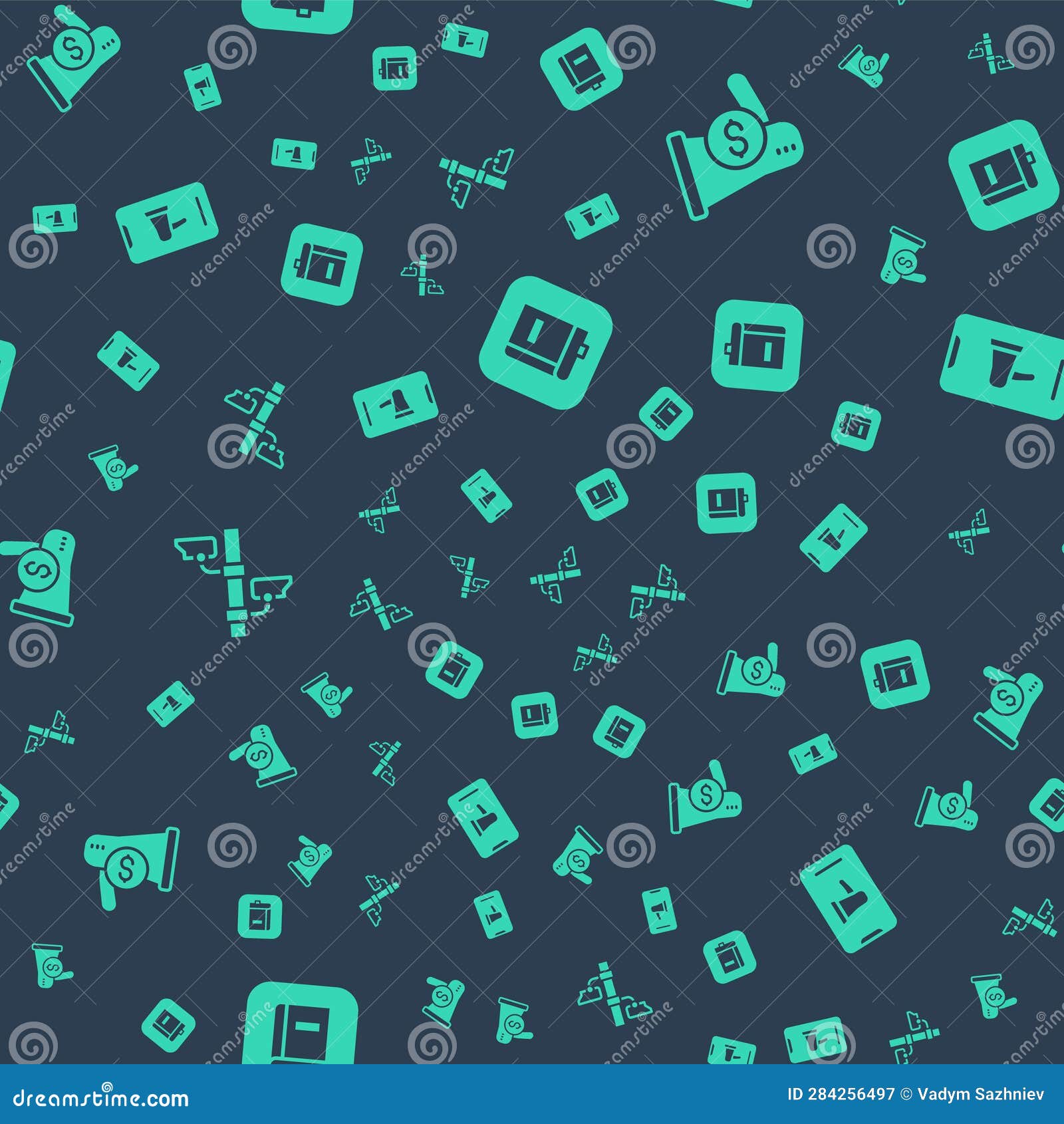 Set Law Book, Megaphone and Dollar, Security Camera and Protest on ...