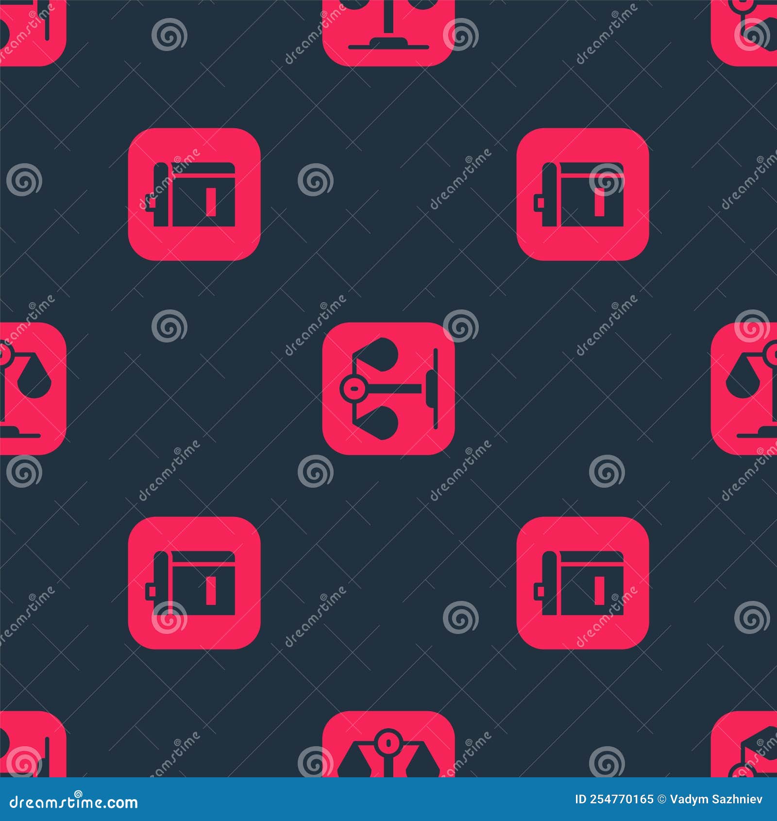 Set Law Book and Scales of Justice on Seamless Pattern. Vector Stock ...