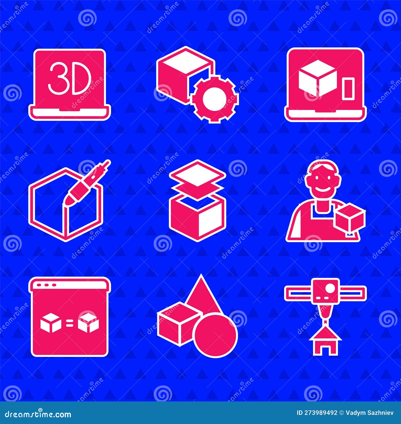 Set Layers, Basic Geometric Shapes, 3D Printer House, Graphic Designer ...