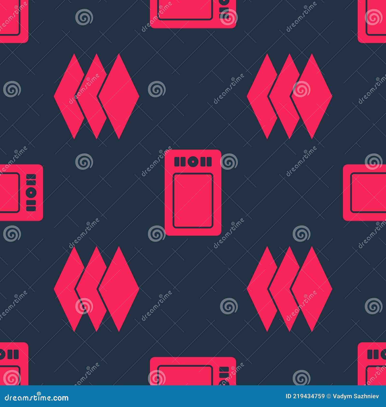 Set Layers and Graphic Tablet on Seamless Pattern. Vector Stock Vector ...