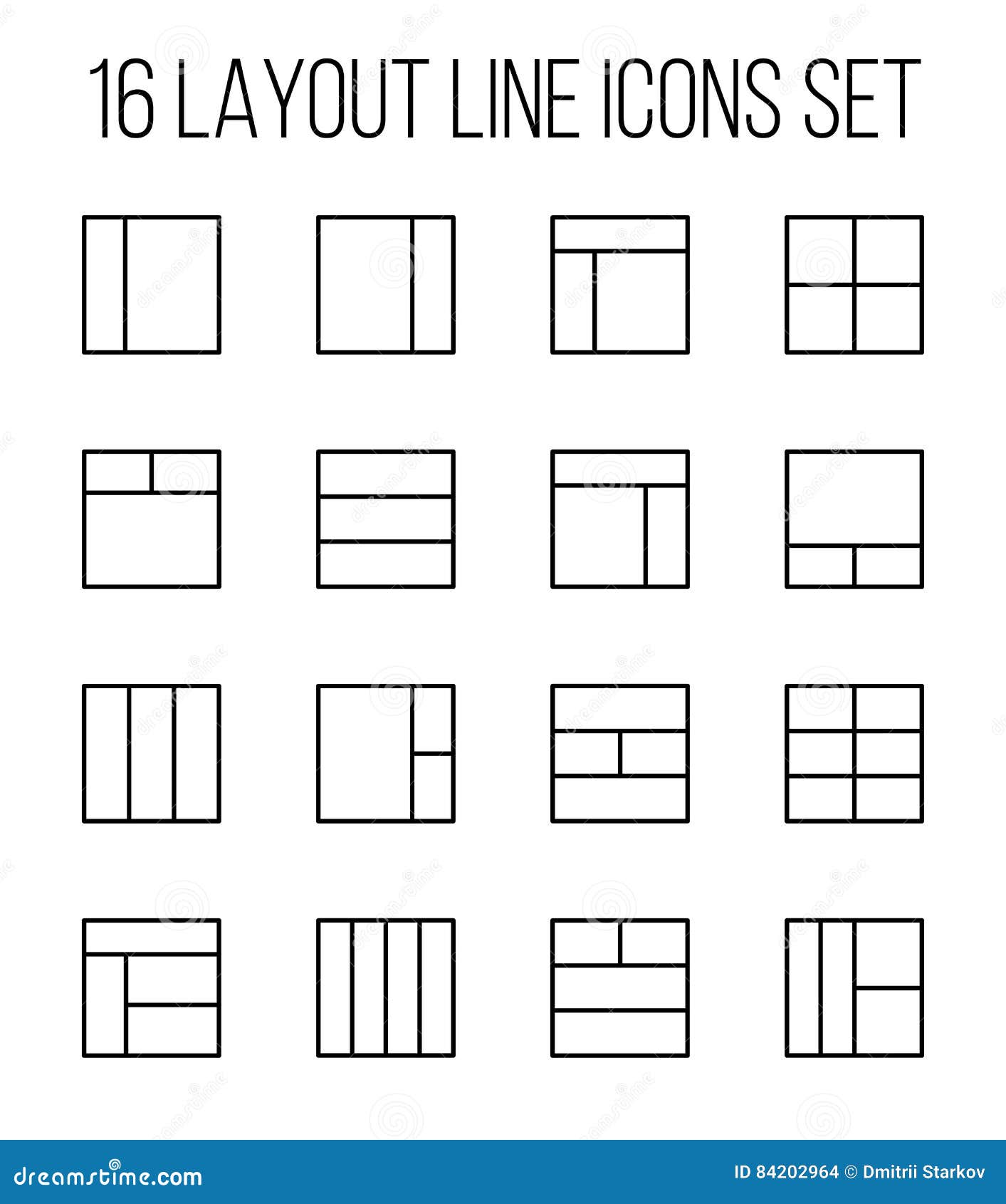 Set of Layout Icons in Modern Thin Line Style. Stock Vector ... Set of Layout Icons in Modern Thin Line Style. Stock Vector ...
