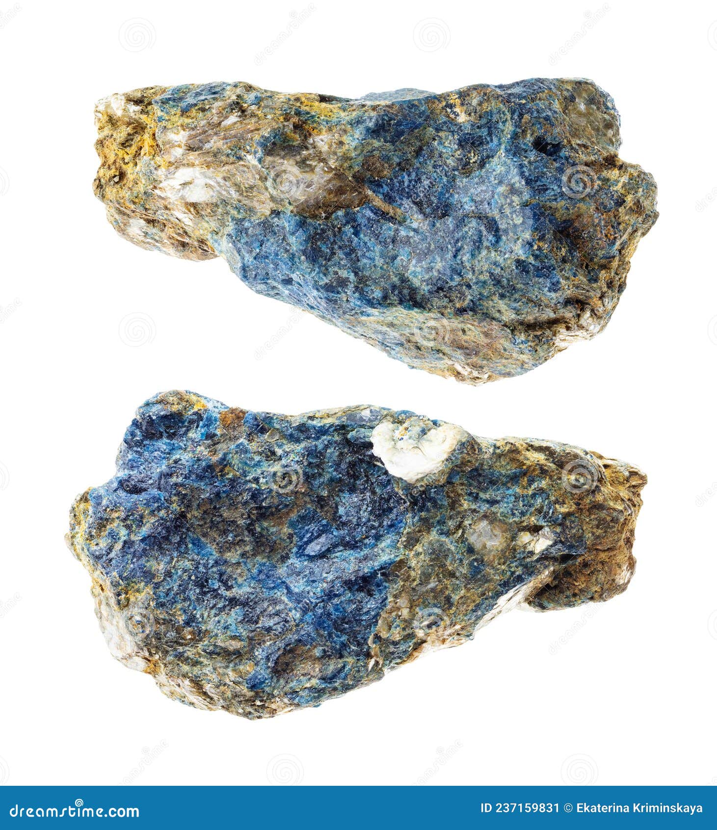 Set of Lazulite in Mica Stones Cutout on White Stock Image - Image of ...