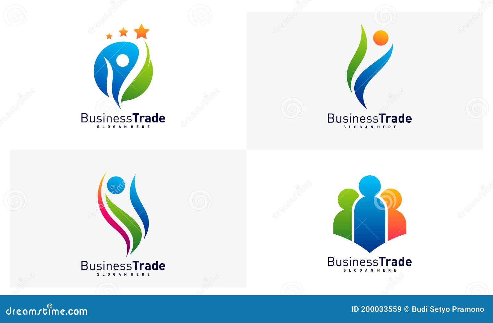 Set of Leadership Logo Design Vector, Colorful People Logo Design ...