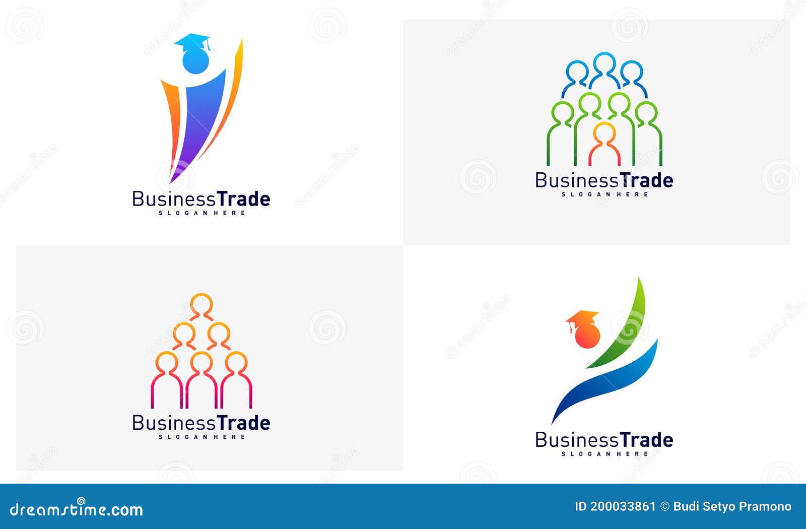 Set of Leadership Logo Design Vector, Colorful People Logo Design ...