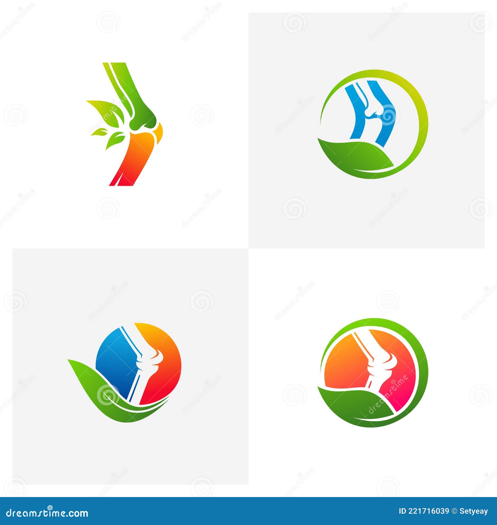 Set of Leaf Bone Logo Vector Template, Creative Bone Logo Design ...