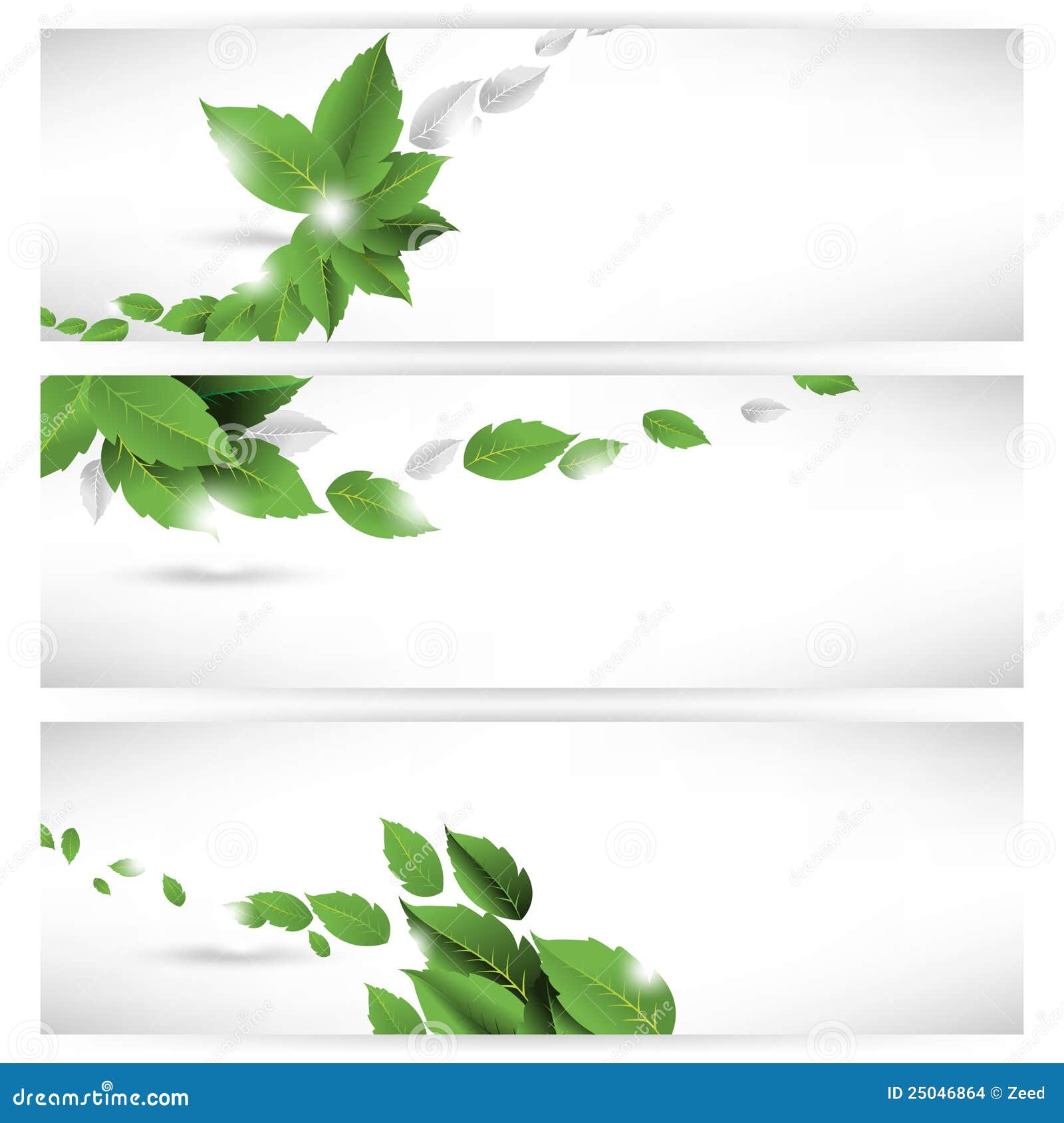 Set of Leaf Concept Banner Background Stock Vector - Illustration of ...