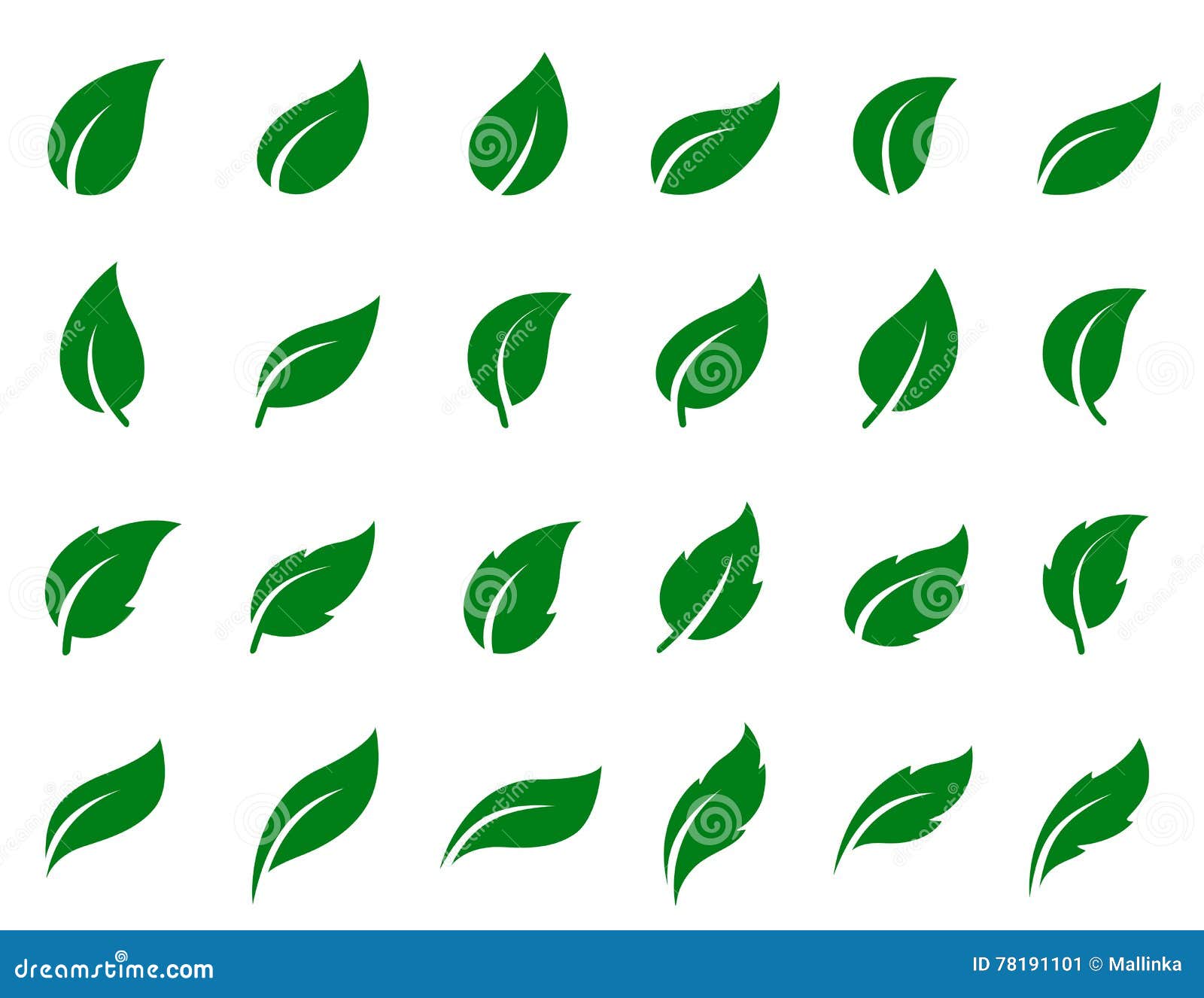 Set of leaf icons stock vector. Illustration of health - 78191101
