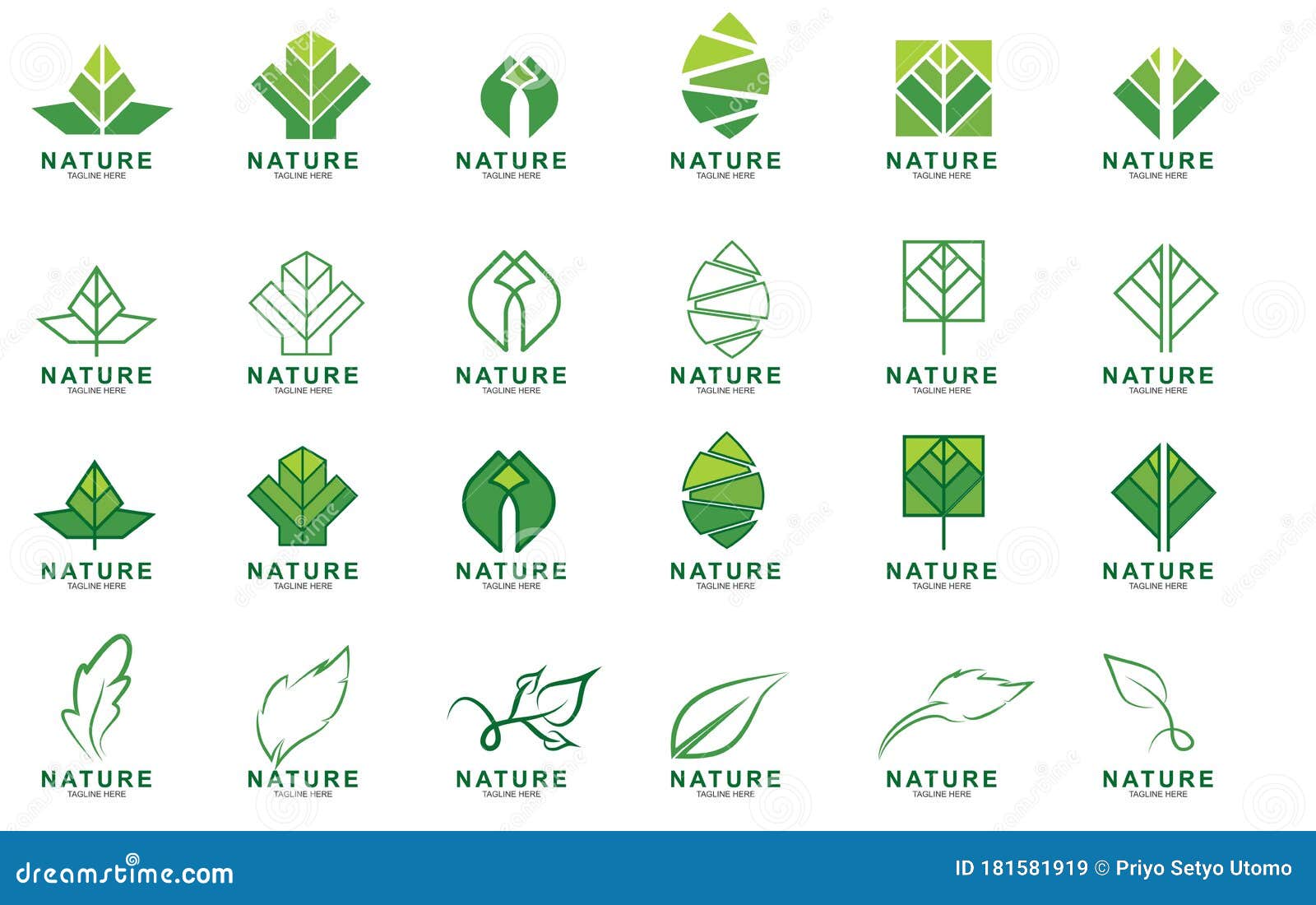 Set of Leaf logo design stock vector. Illustration of leaves - 181581919