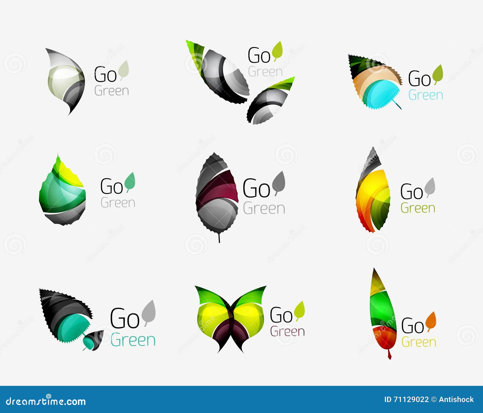 Set of leaf logos stock vector. Illustration of minimal - 71129022