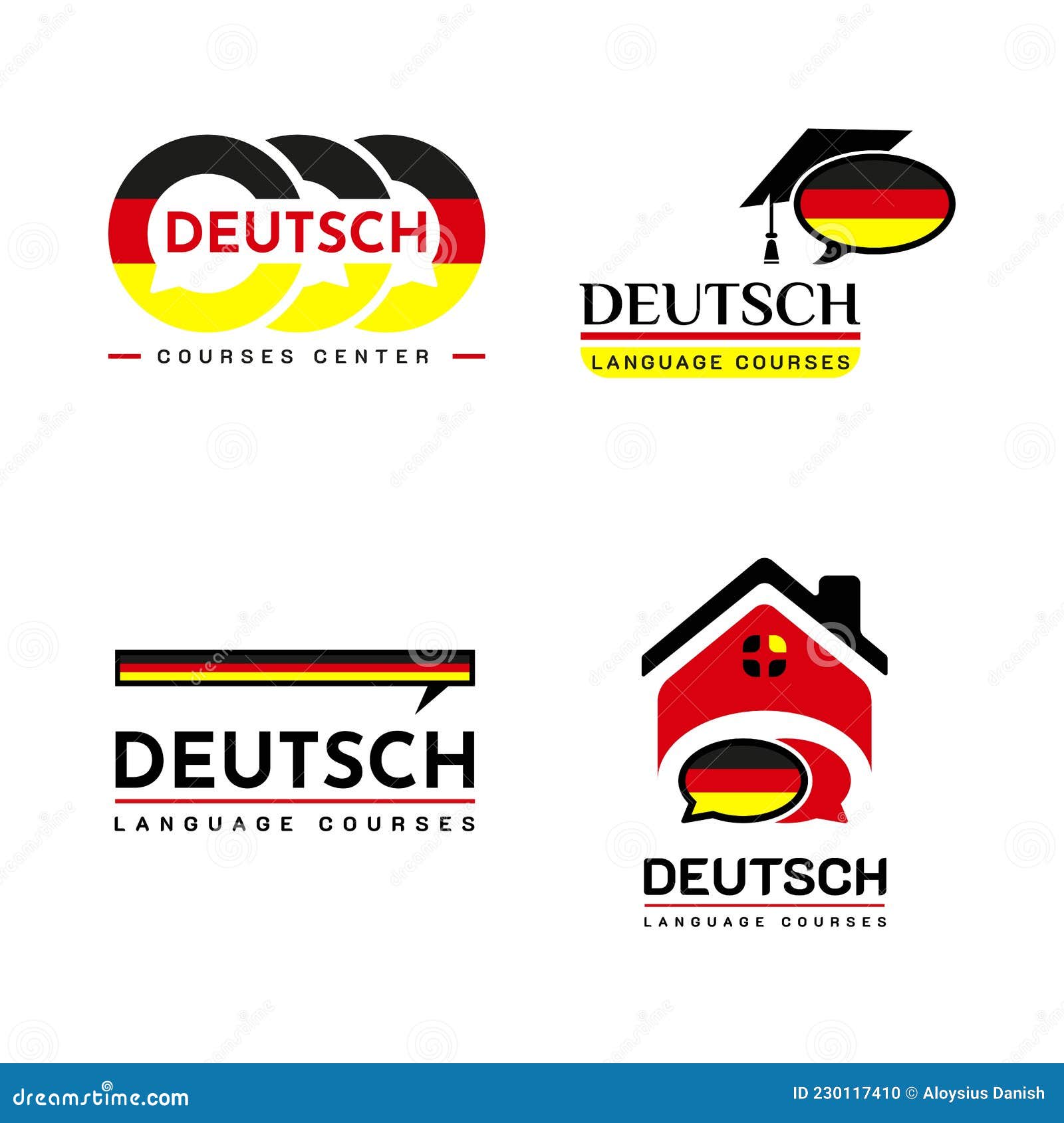 Set of Learning Deutch German Language Class Logo. the Language ...