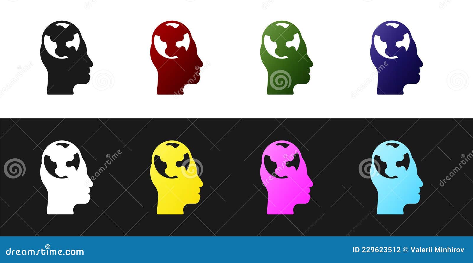 Set Learning Foreign Languages Icon Isolated on Black and White ...