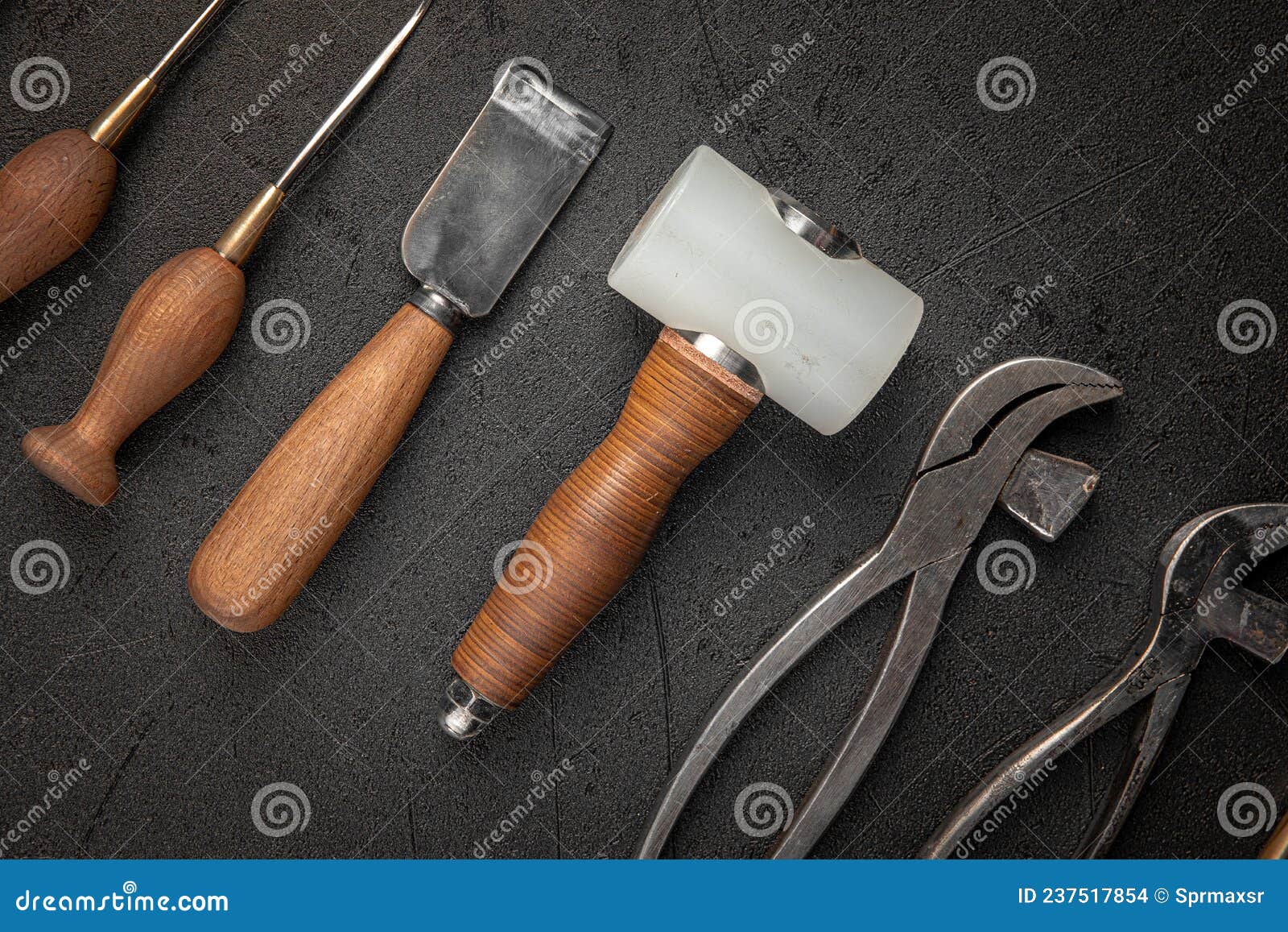 Set of Leather Craft Cobbler Tools Stock Photo - Image of traditional ...
